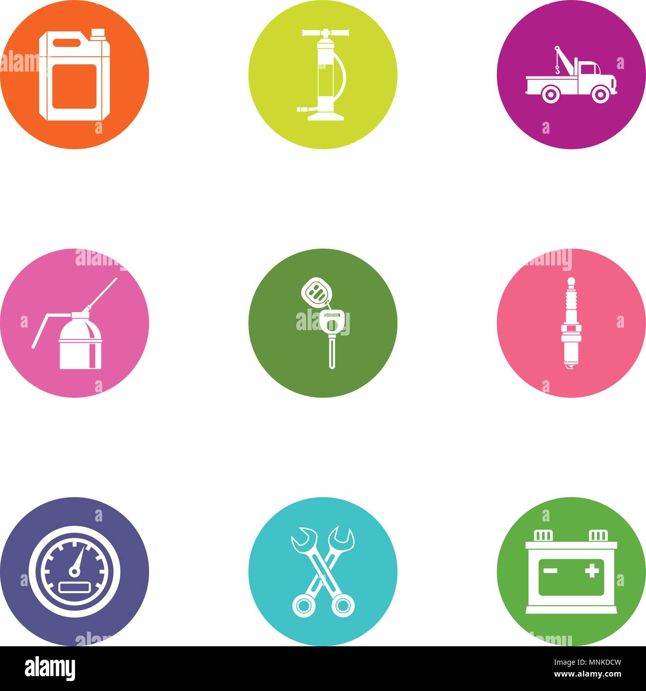 Car mechanic icons set, flat style Stock Vector Image & Art - Alamy