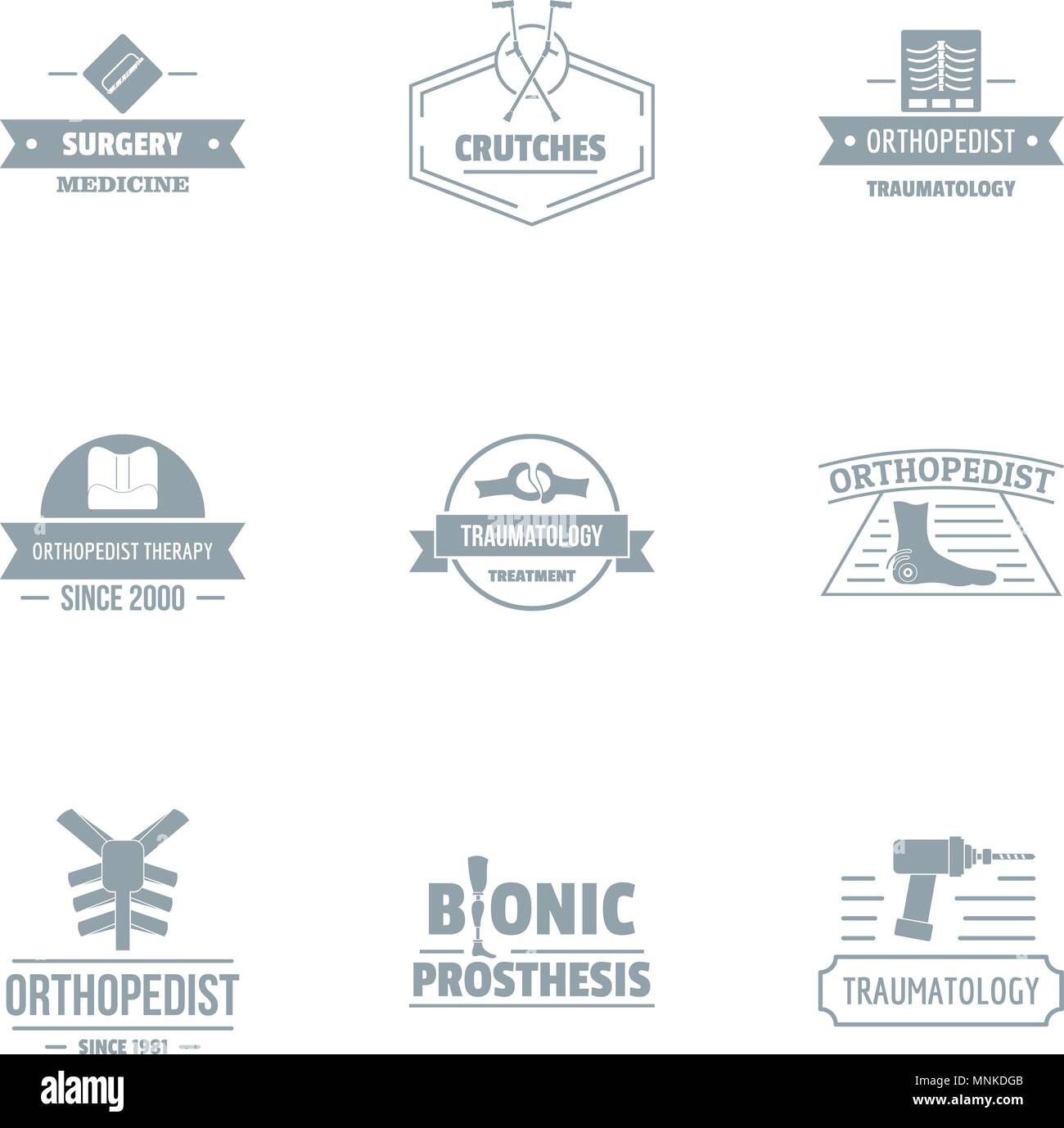 Bionic logo set, simple style Stock Vector Image & Art - Alamy