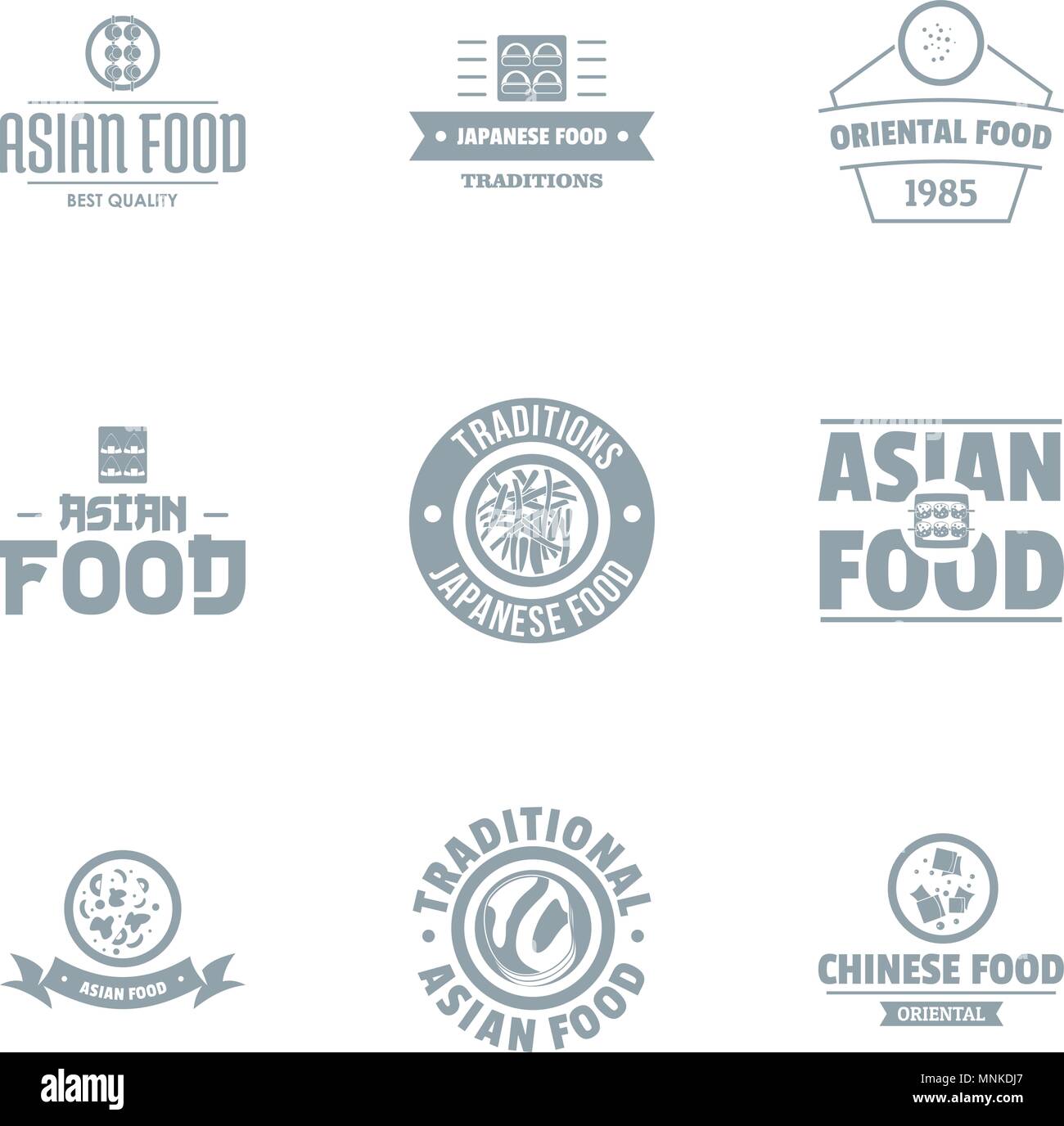 Asian fastfood logo set, simple style Stock Vector Image & Art - Alamy