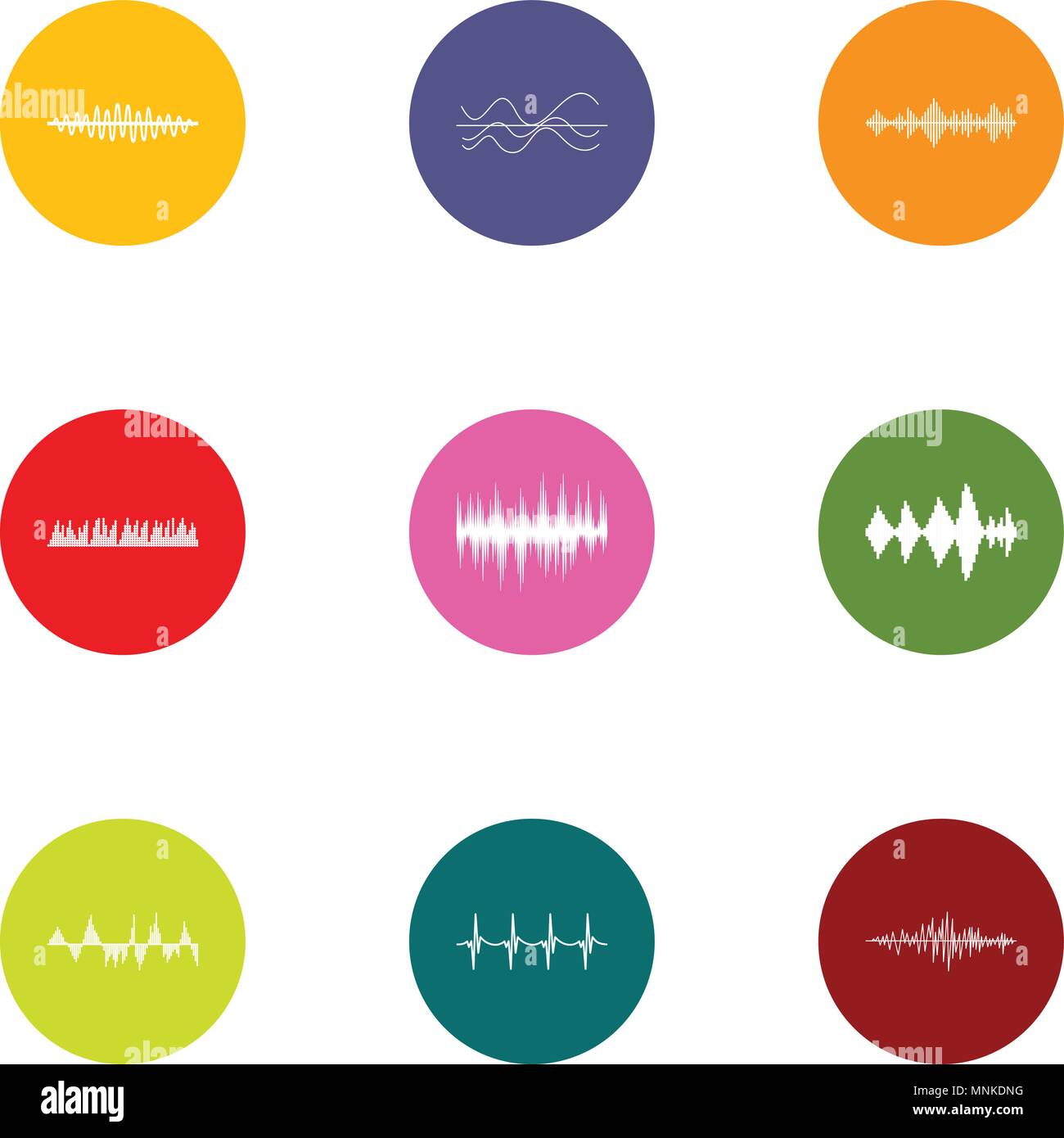 Beat icons set, flat style Stock Vector Image & Art - Alamy