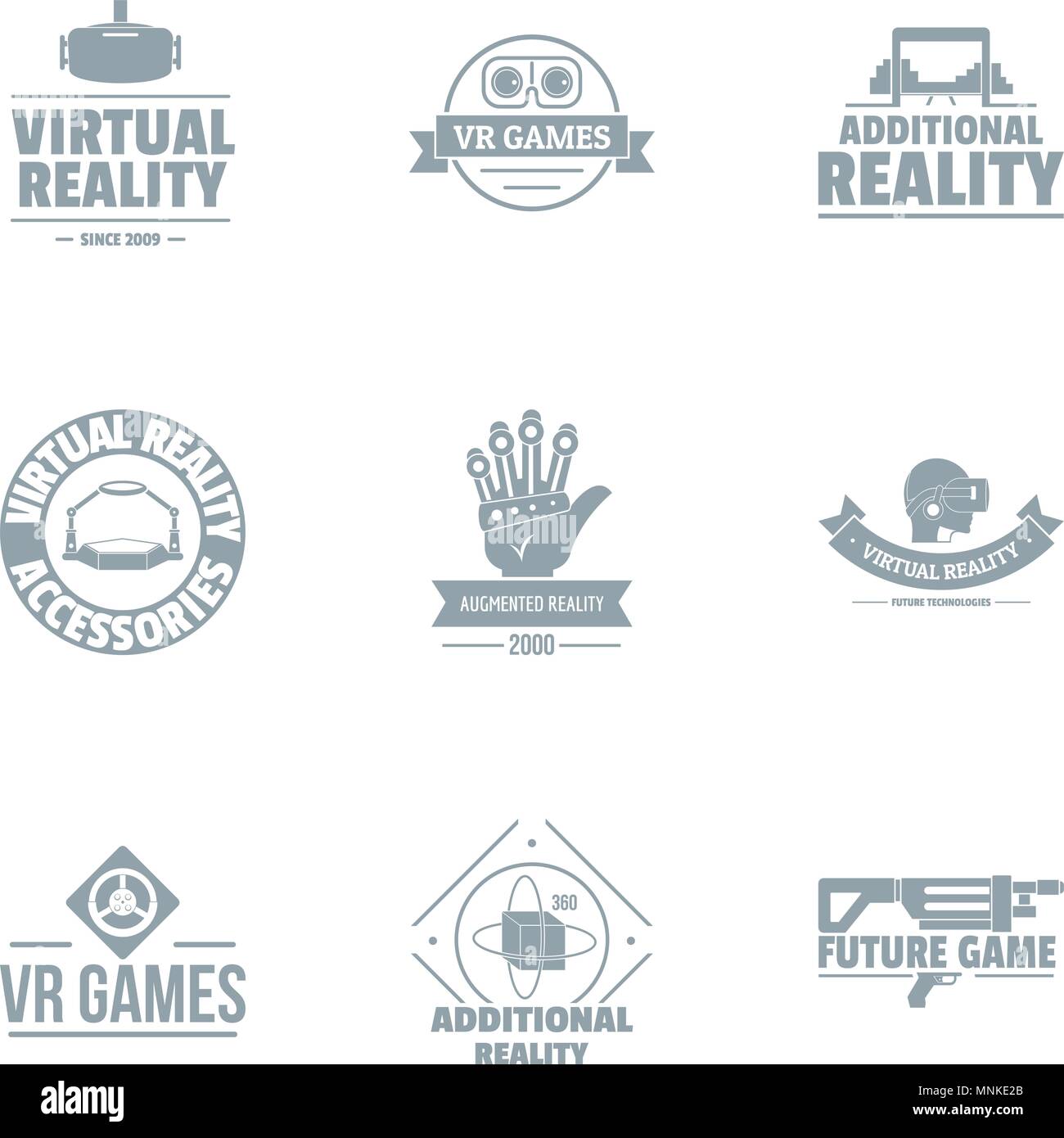 Virtual computer logo set, simple style Stock Vector Image & Art - Alamy