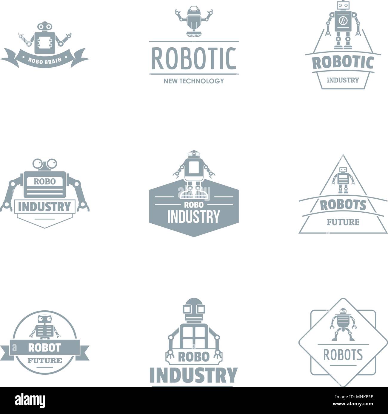 Hi tech industry logo set, simple style Stock Vector Image & Art - Alamy