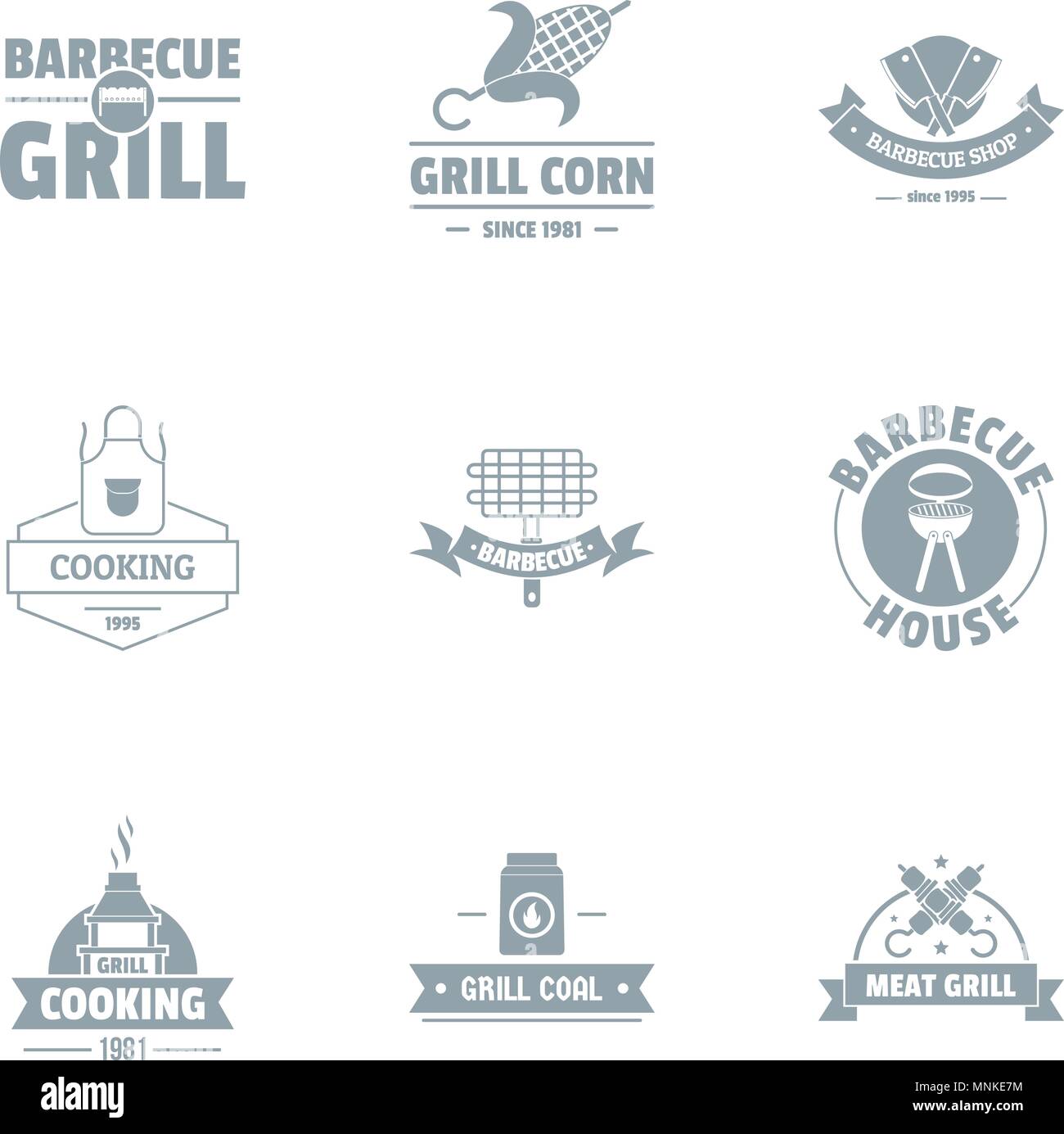 Grill logo set, simple style Stock Vector Image & Art - Alamy