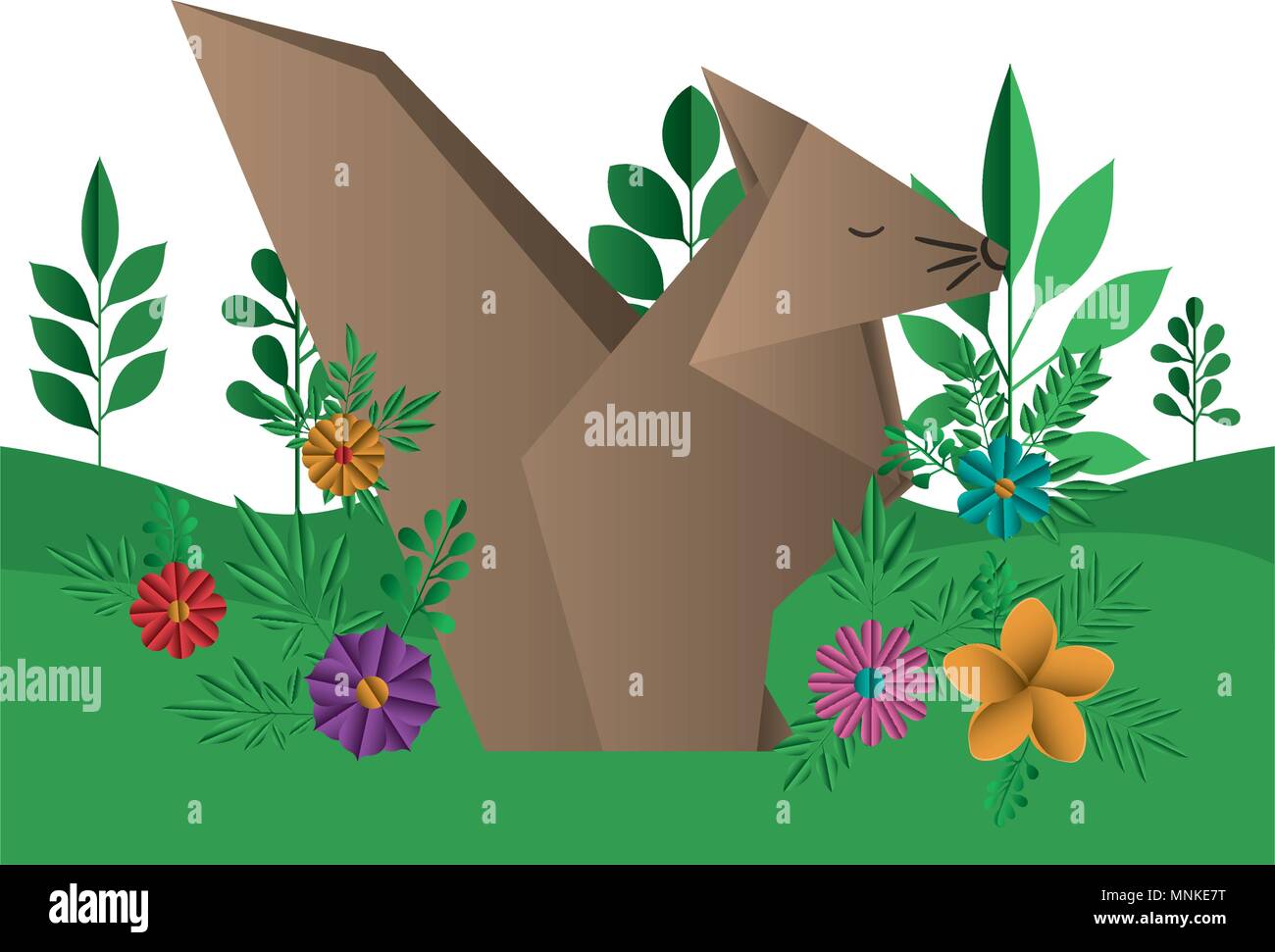 chipmunk origami paper in the field Stock Vector Image & Art - Alamy