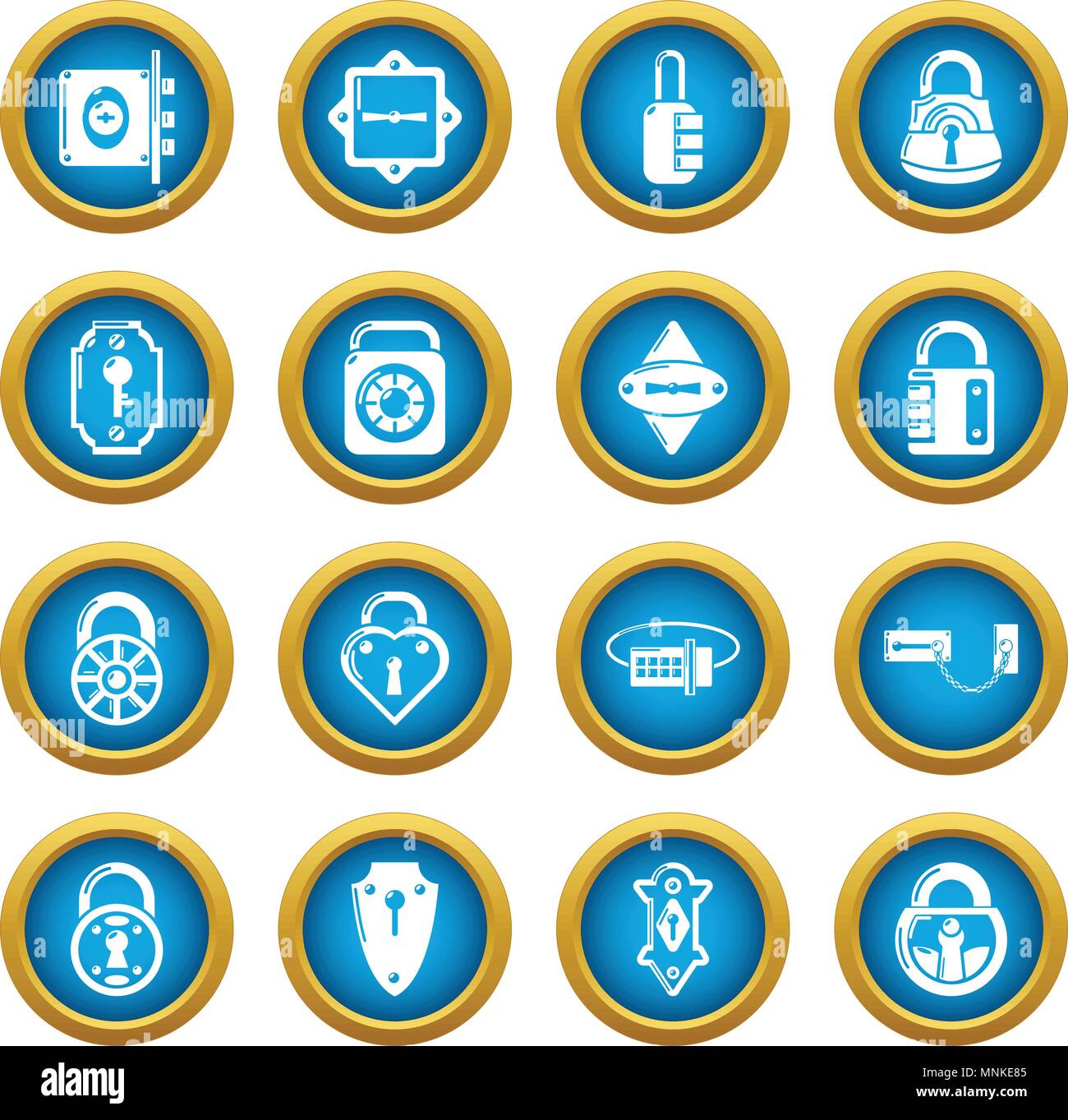 Lock door types icons set, simple style Stock Vector Image & Art - Alamy