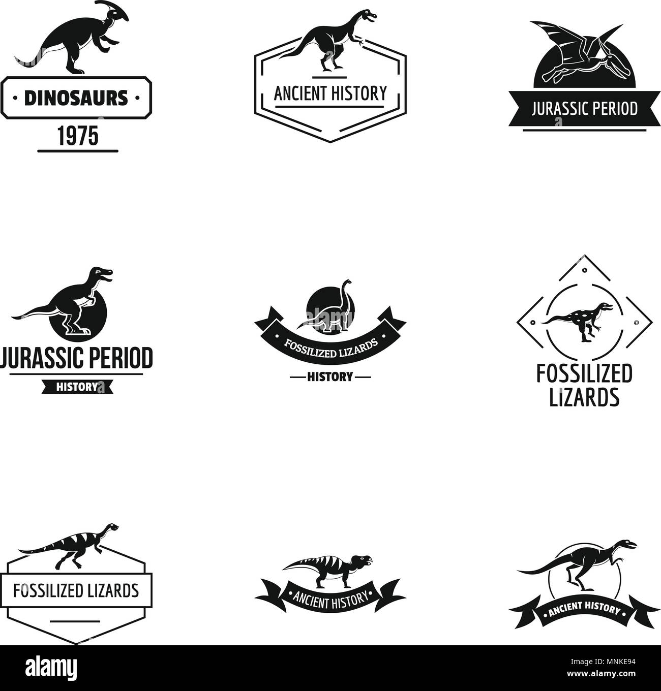 Dinosaur study logo set, simple style Stock Vector Image & Art - Alamy