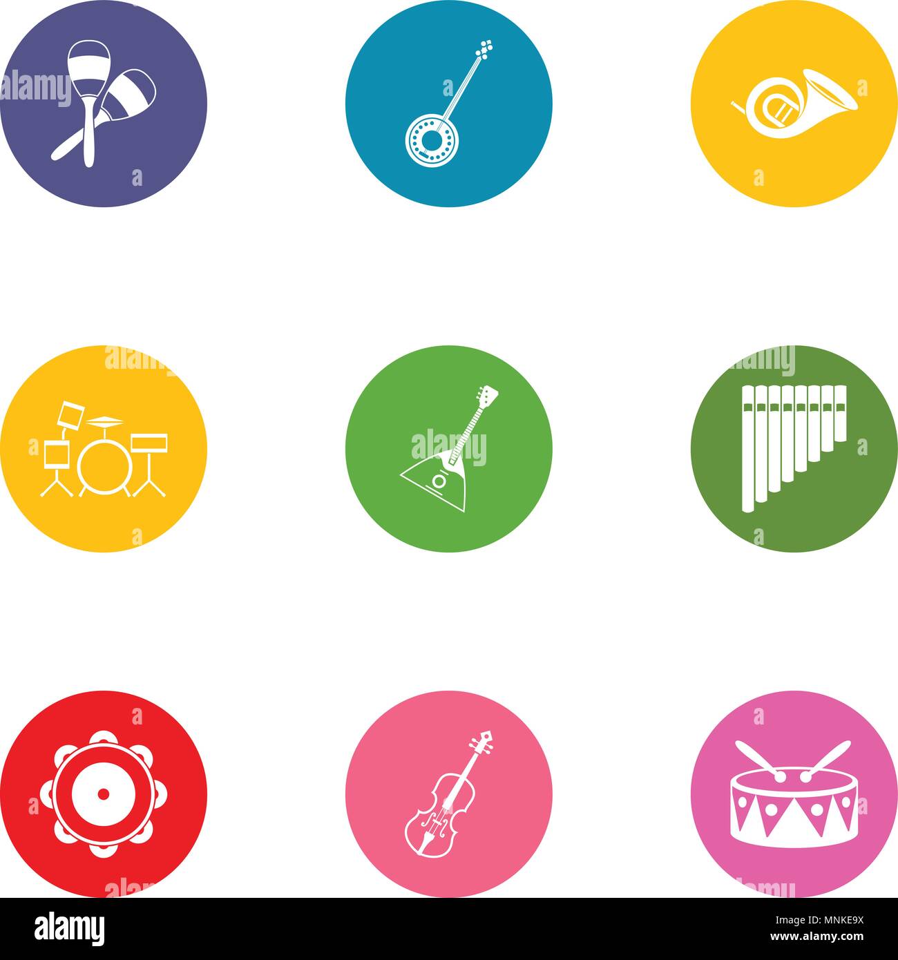 Orchestra icons set, flat style Stock Vector Image & Art - Alamy
