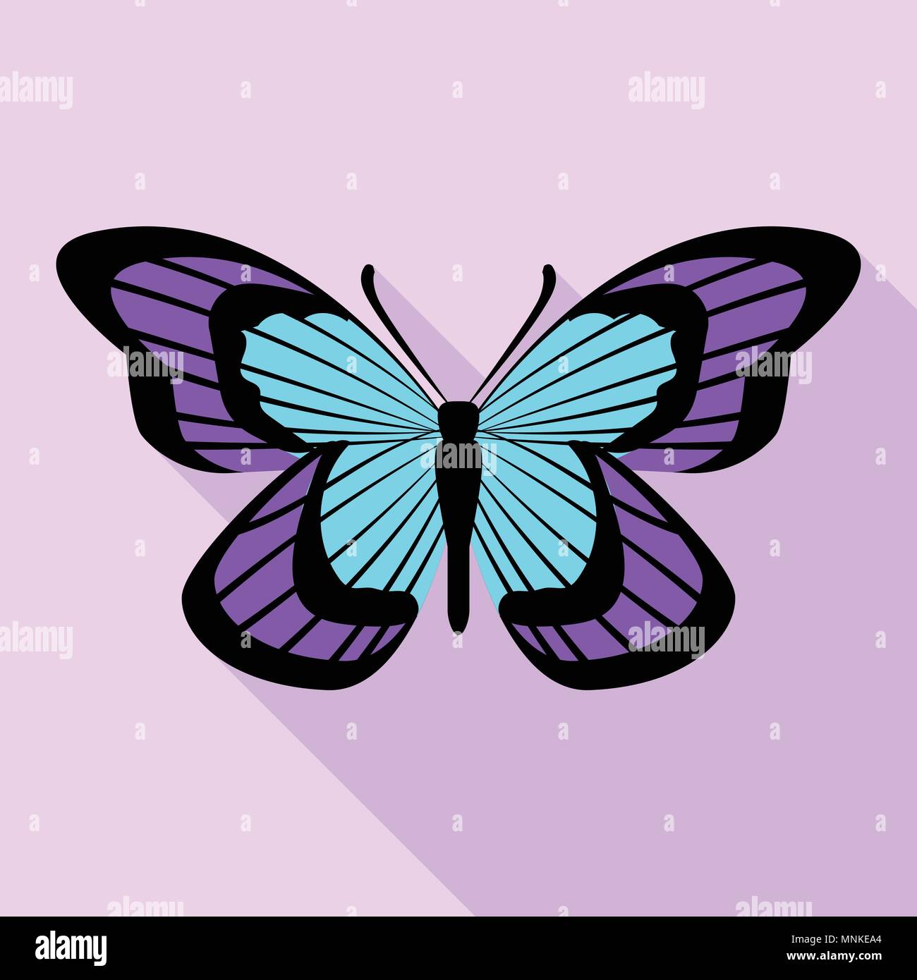 Aqua purple butterfly icon, flat style Stock Vector Image & Art - Alamy