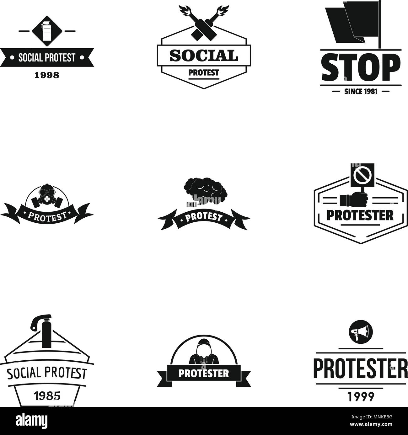 Social riot logo set, simple style Stock Vector Image & Art - Alamy