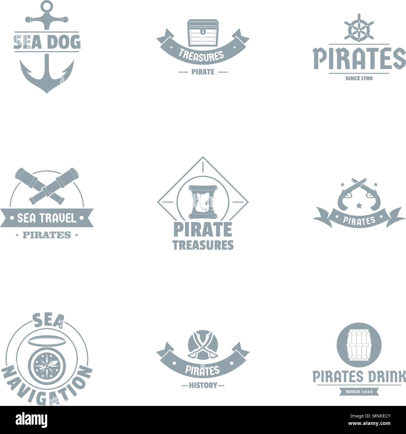 Sea dog logo set, simple style Stock Vector Image & Art - Alamy