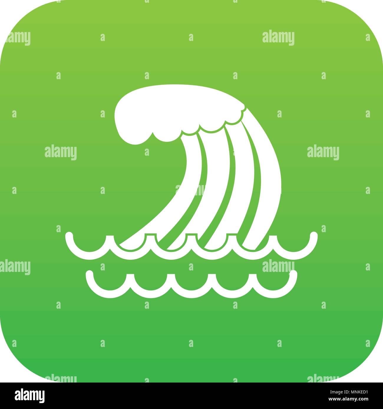 Tsunami wave icon digital green Stock Vector Image & Art - Alamy