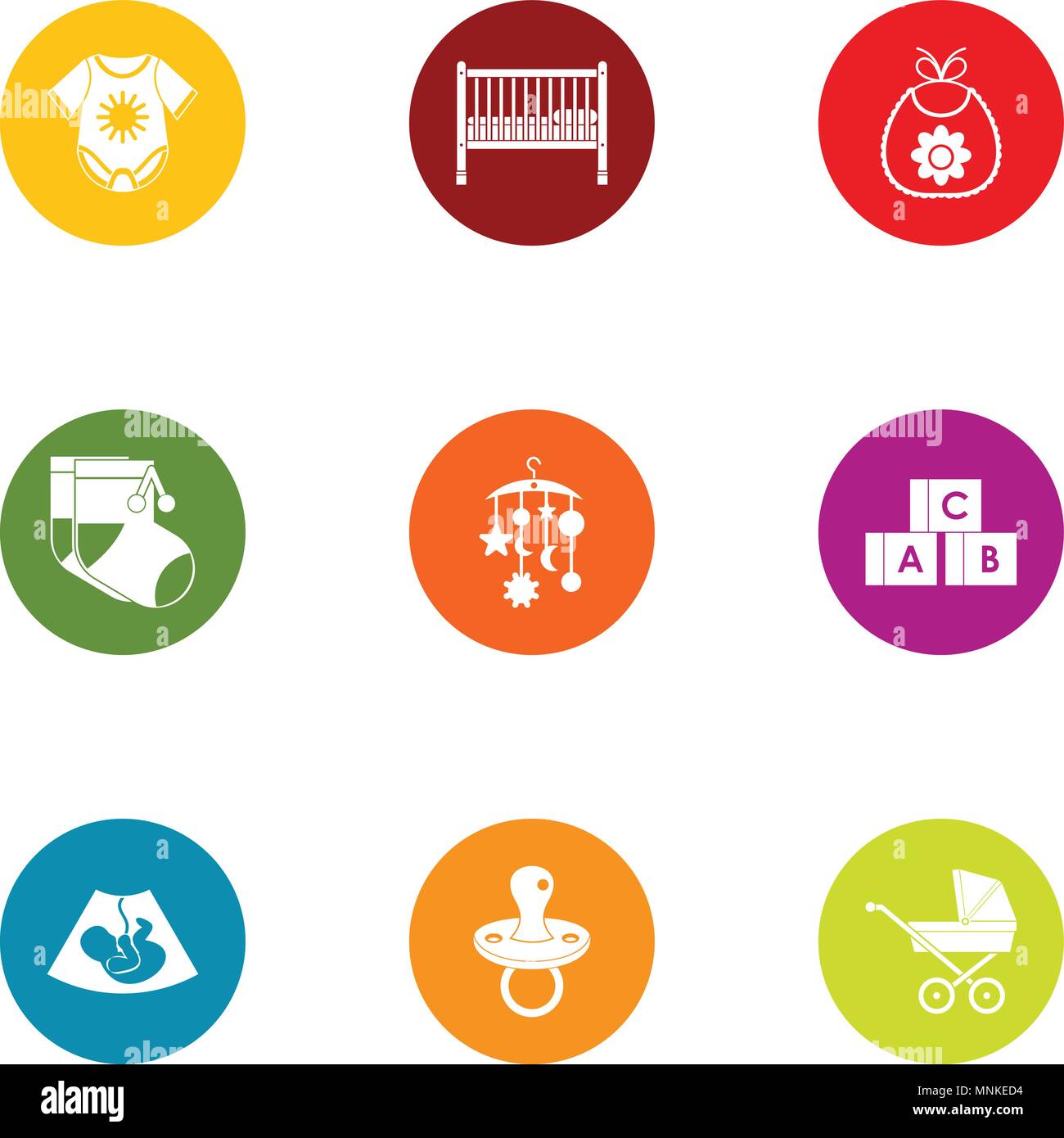 Nursery room icons set, flat style Stock Vector Image & Art - Alamy