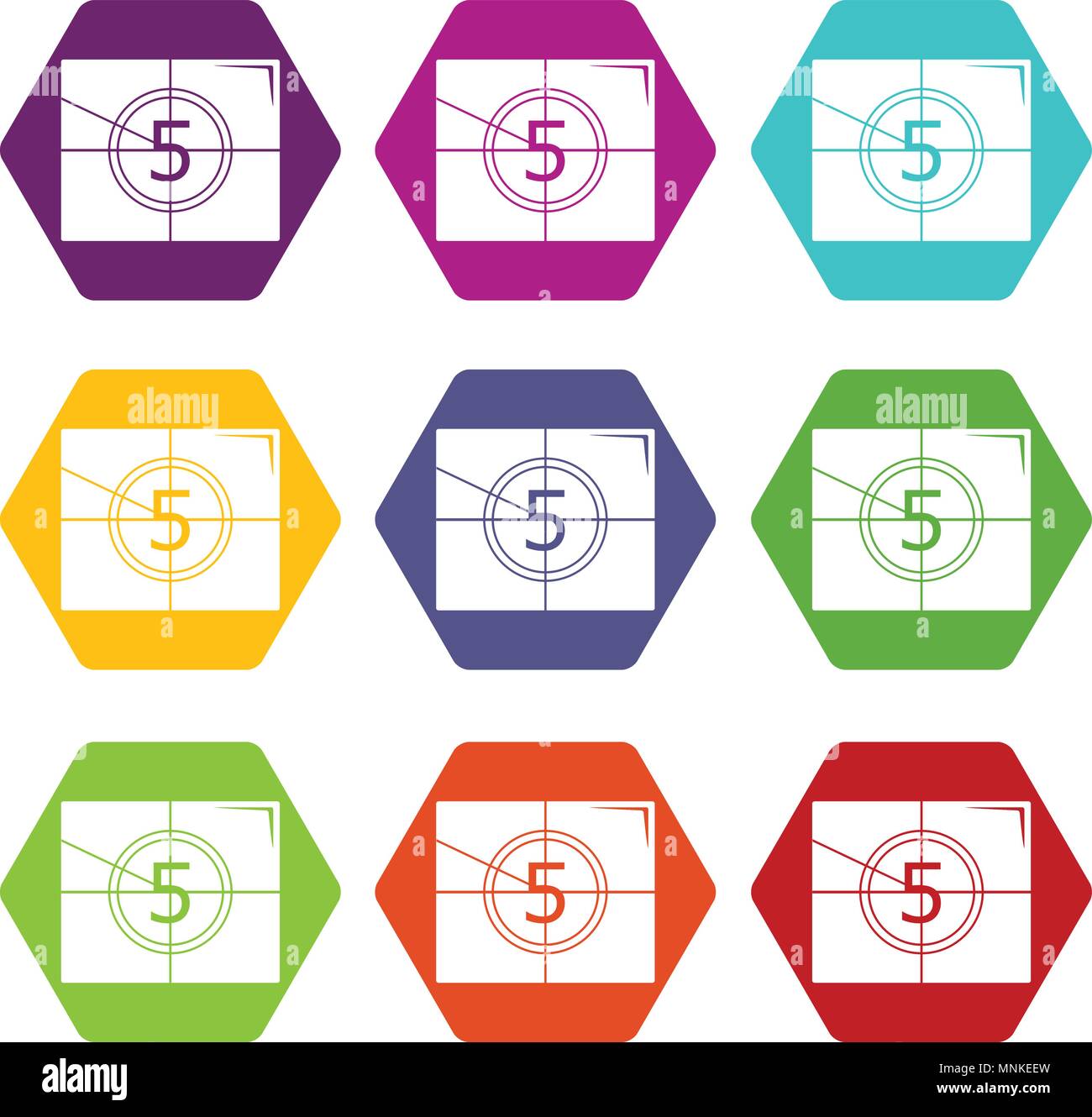 Movie countdown number icons set 9 vector Stock Vector Image & Art - Alamy