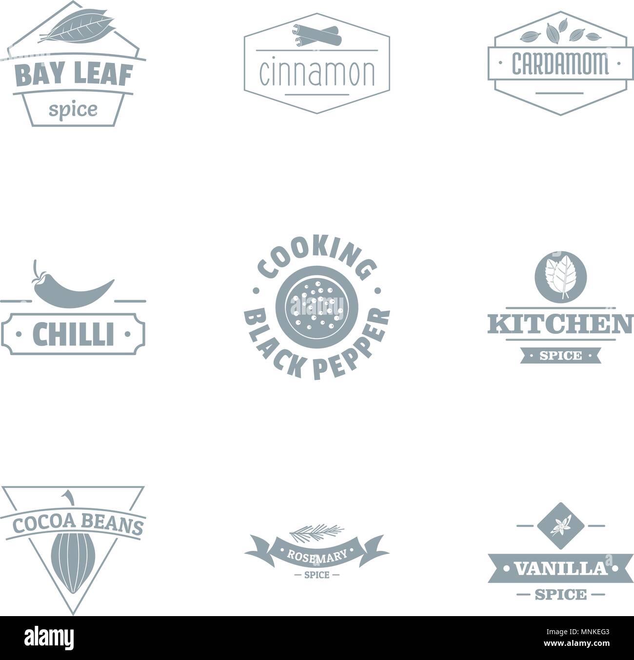 Ingredient for cooking logo set, simple style Stock Vector Image & Art ...