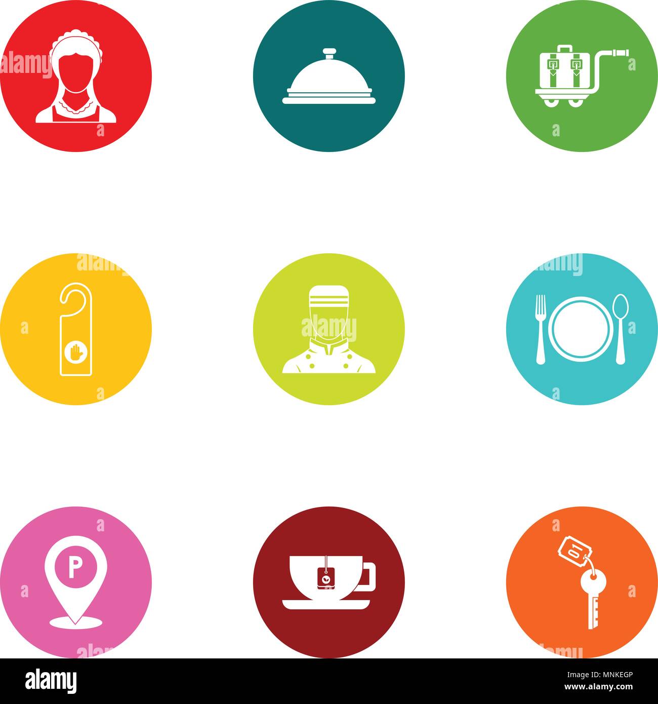 Restaurant service icons set, flat style Stock Vector Image & Art - Alamy