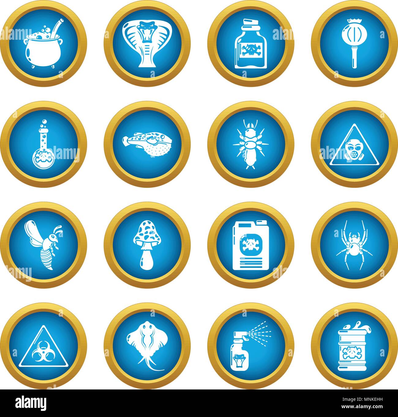 Poison danger toxic icons set, simple style Stock Vector Image & Art ...