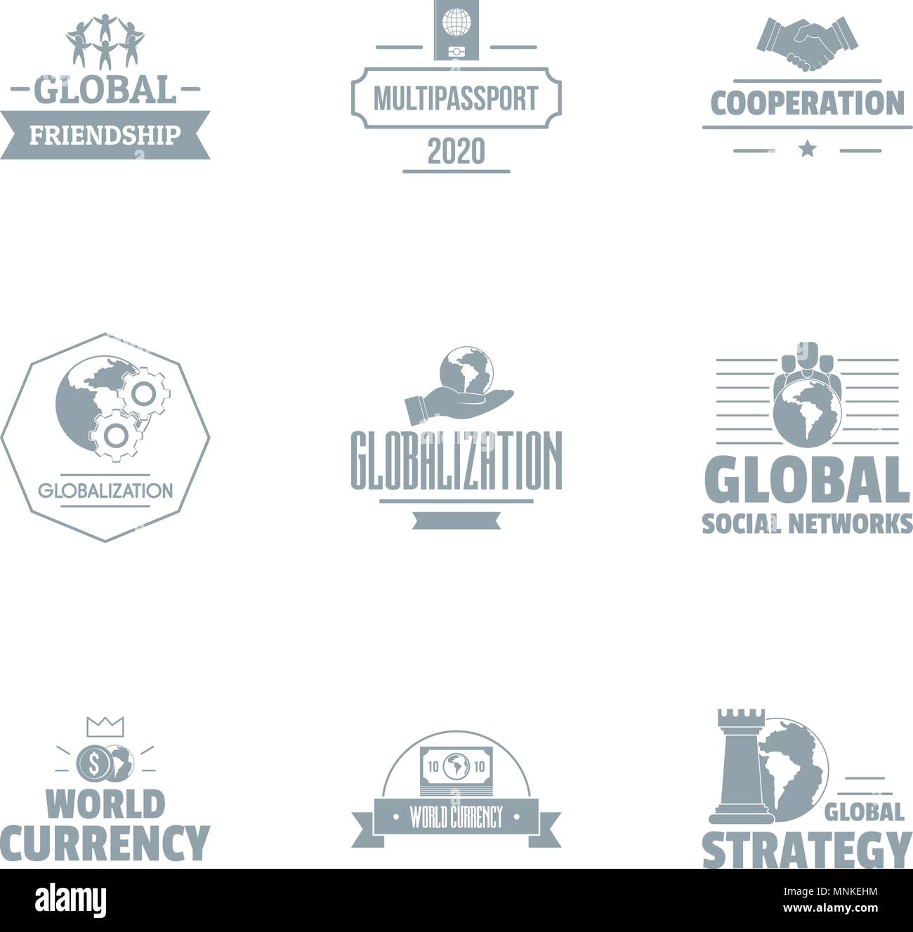 Globalization logo set, simple style Stock Vector Image & Art - Alamy