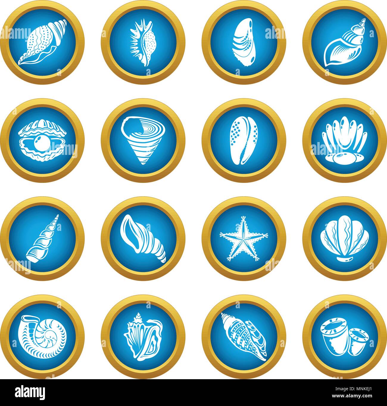 Tropical sea shell icons set, simple style Stock Vector Image & Art - Alamy