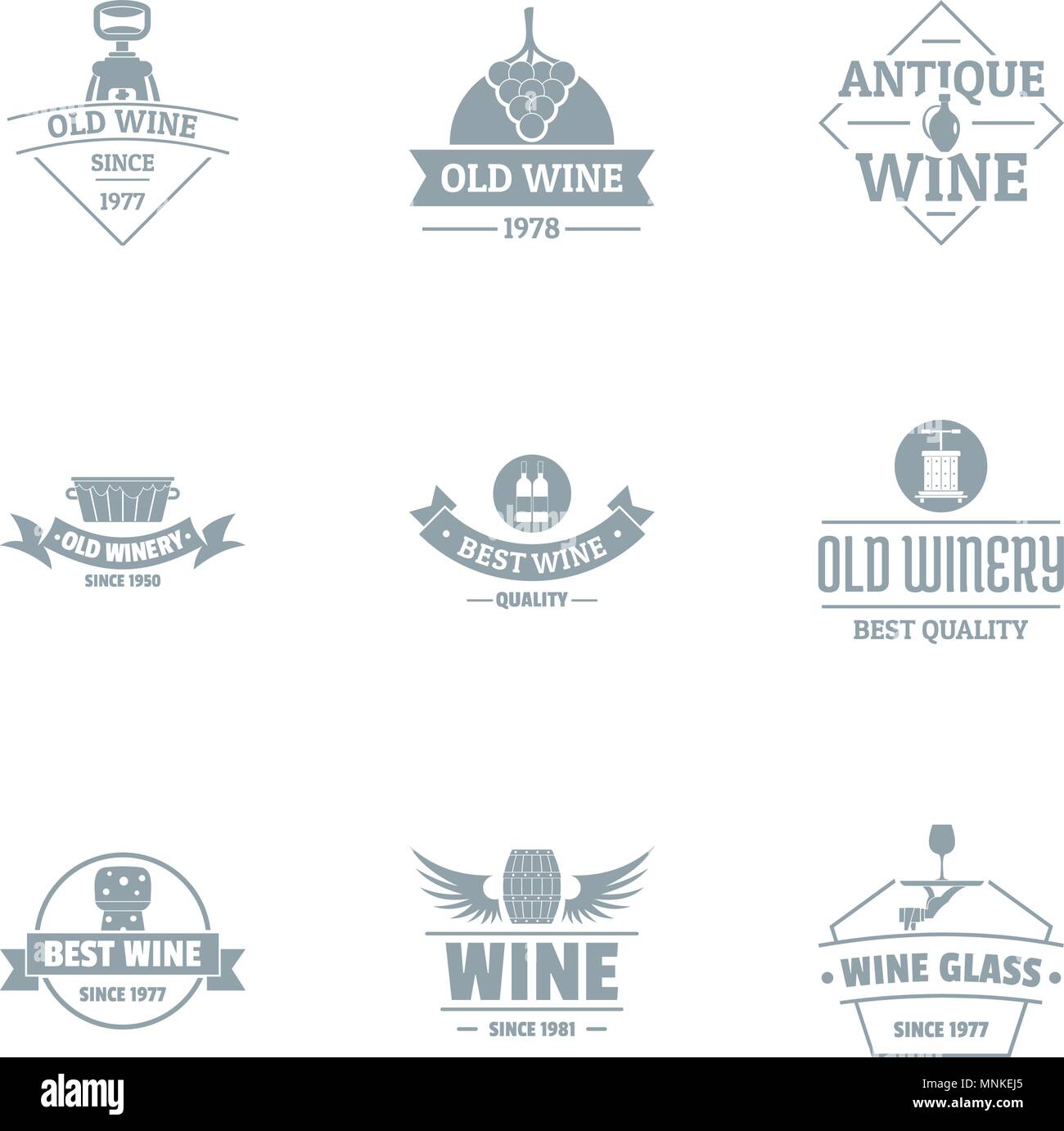 Finest wine logo set, simple style Stock Vector Image & Art - Alamy