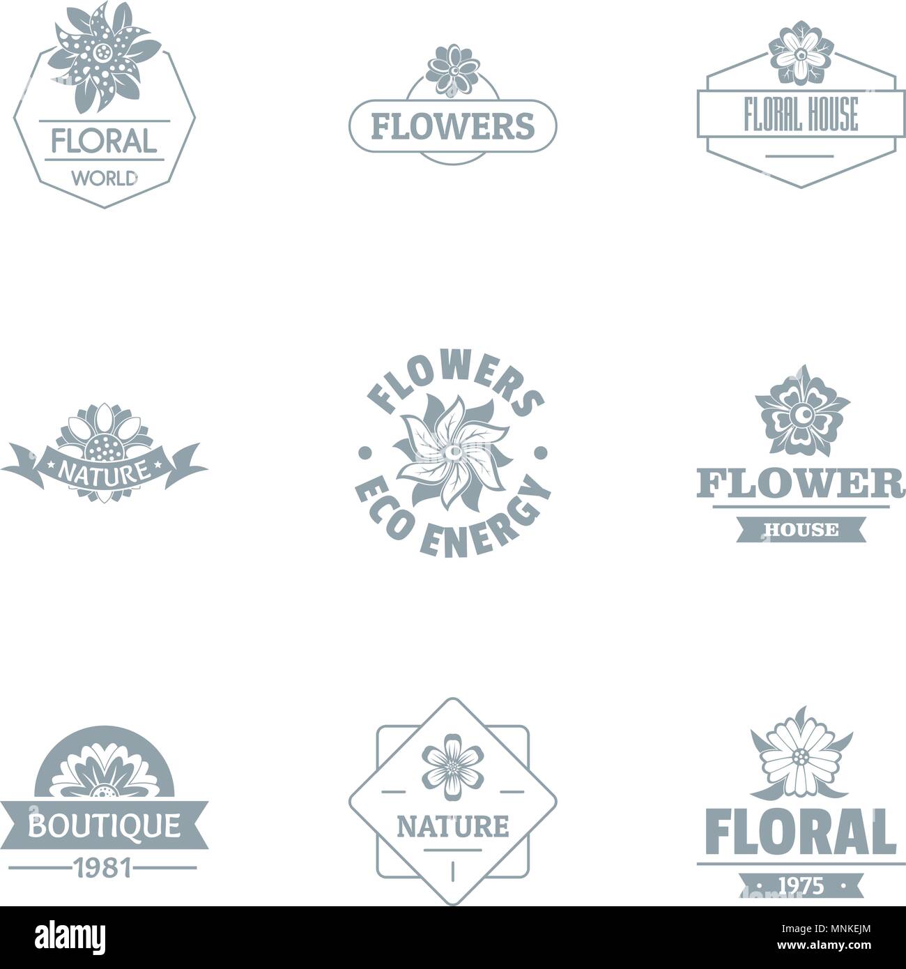 Florist logo set, simple style Stock Vector Image & Art - Alamy