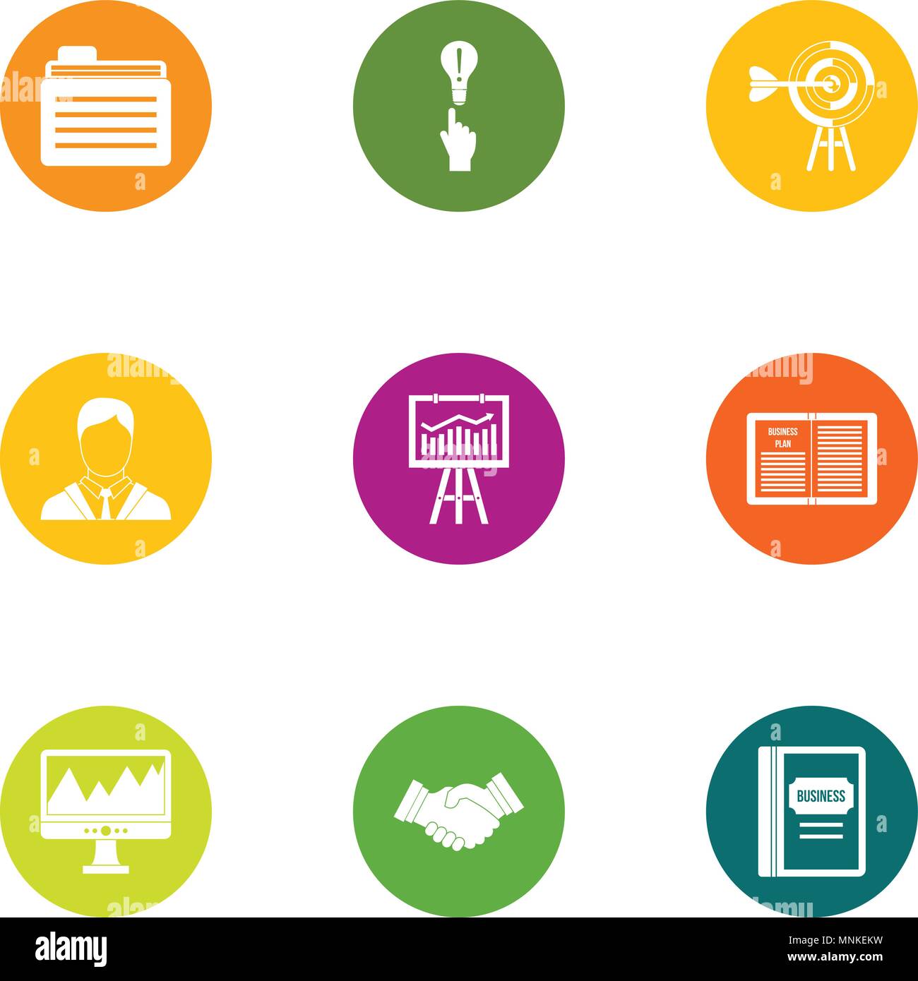 Business allocate icons set, flat style Stock Vector Image & Art - Alamy