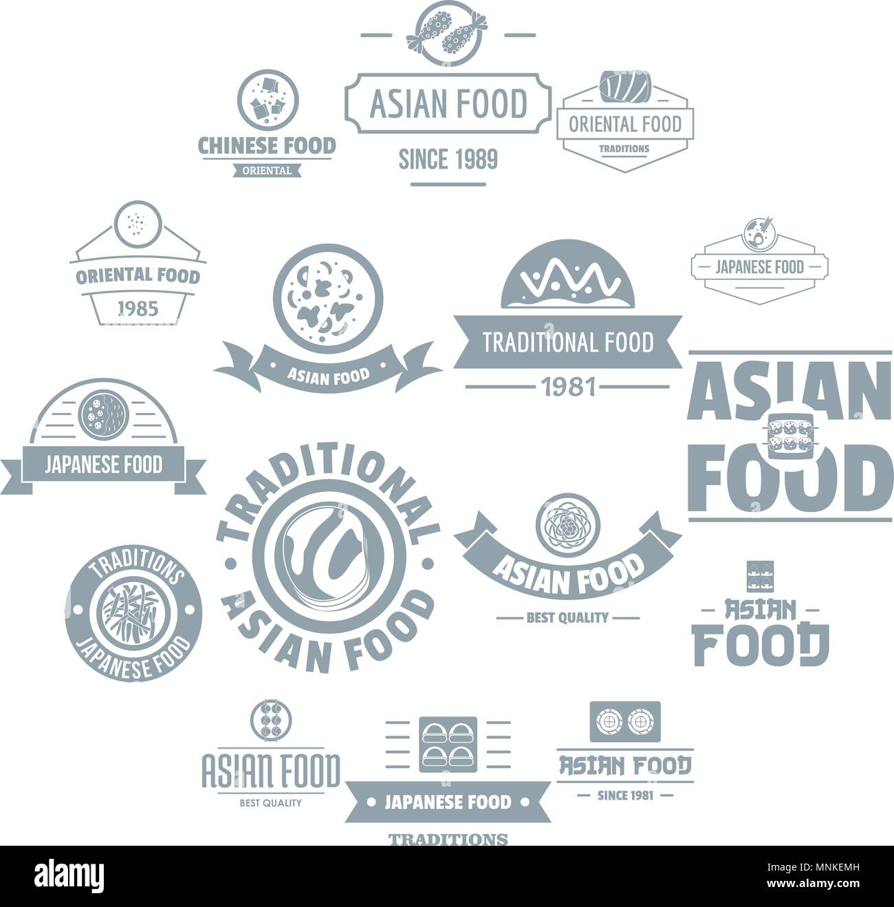 Asian food logo hi-res stock photography and images - Alamy