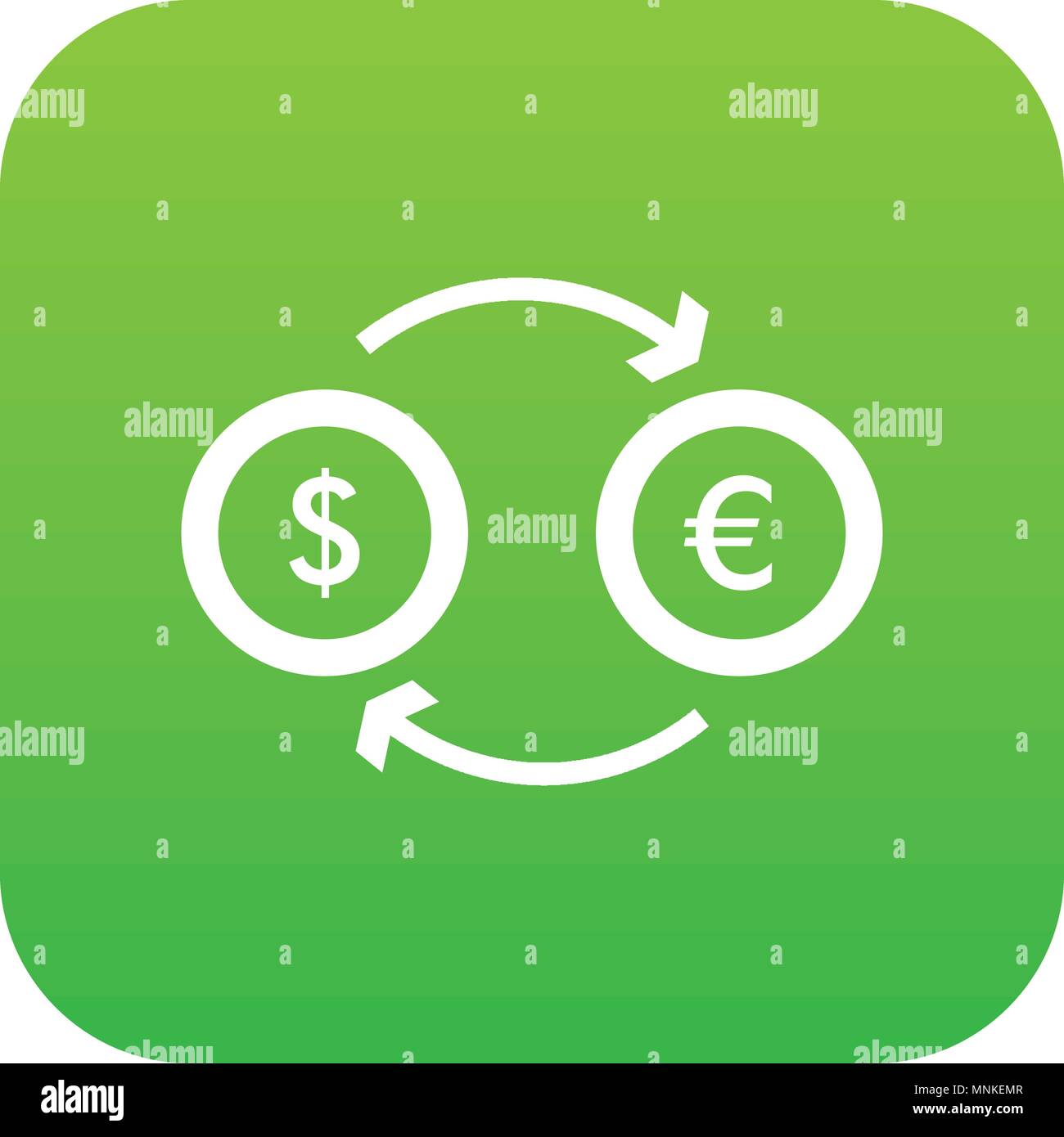 Euro dollar euro exchange icon digital green Stock Vector Image & Art ...