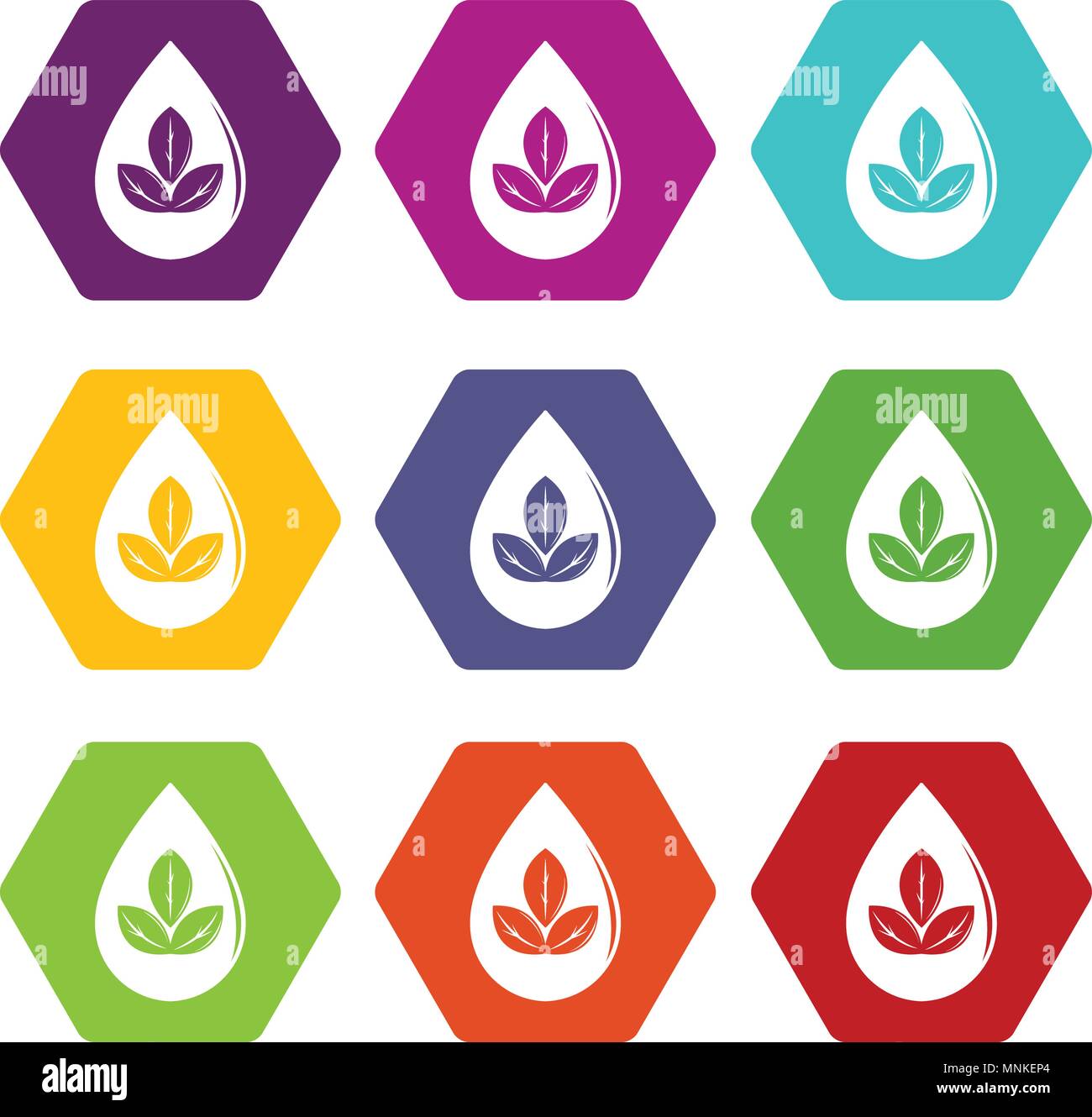 Drop eco icons set 9 vector Stock Vector Image & Art - Alamy