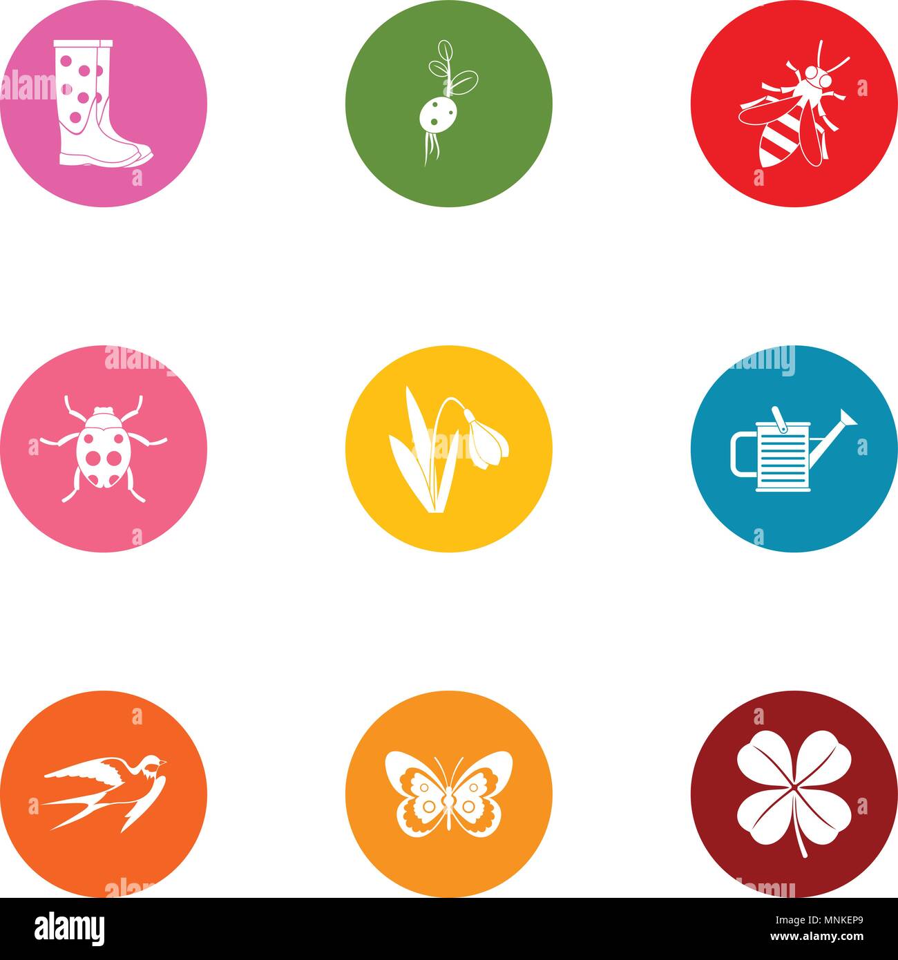 Forest life icons set, flat style Stock Vector Image & Art - Alamy