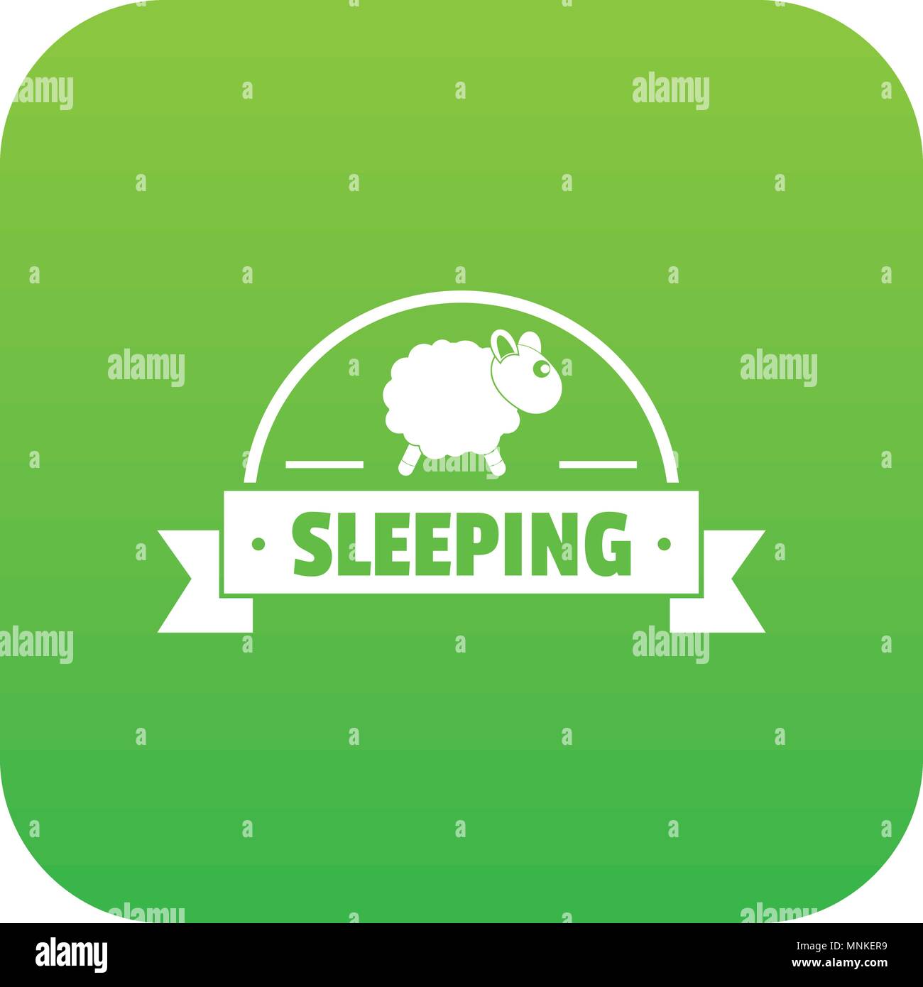 Sleeping sheep icon green vector Stock Vector Image & Art - Alamy