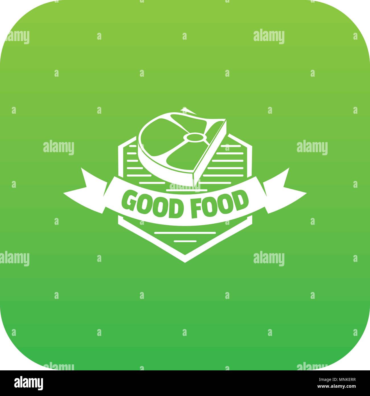 Meat good food icon green vector Stock Vector Image & Art - Alamy