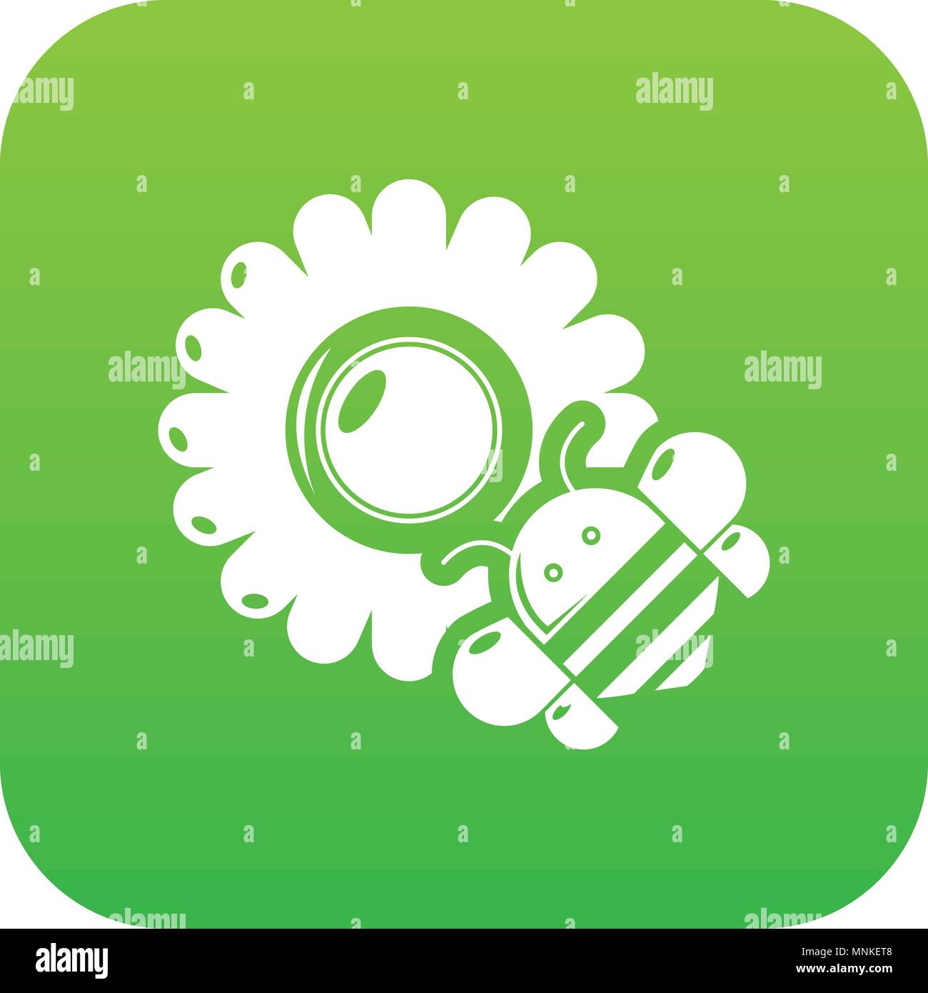 Bee flower icon green vector Stock Vector Image & Art - Alamy