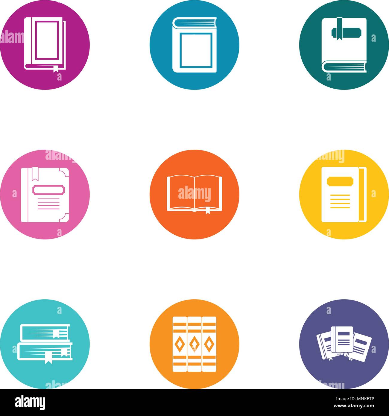 Booklet icons set, flat style Stock Vector Image & Art - Alamy