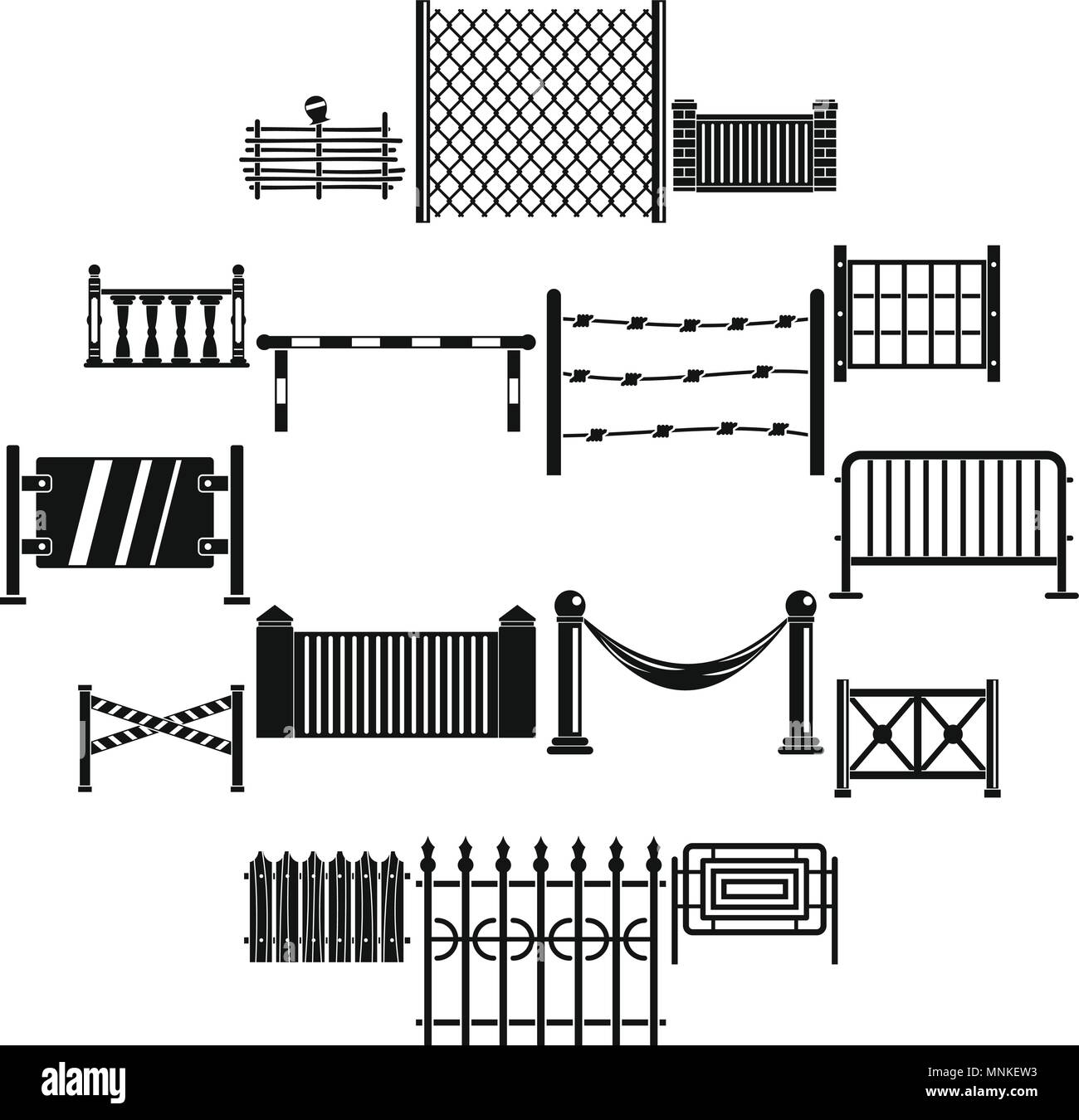 Fencing icons set, simple style Stock Vector Image & Art - Alamy