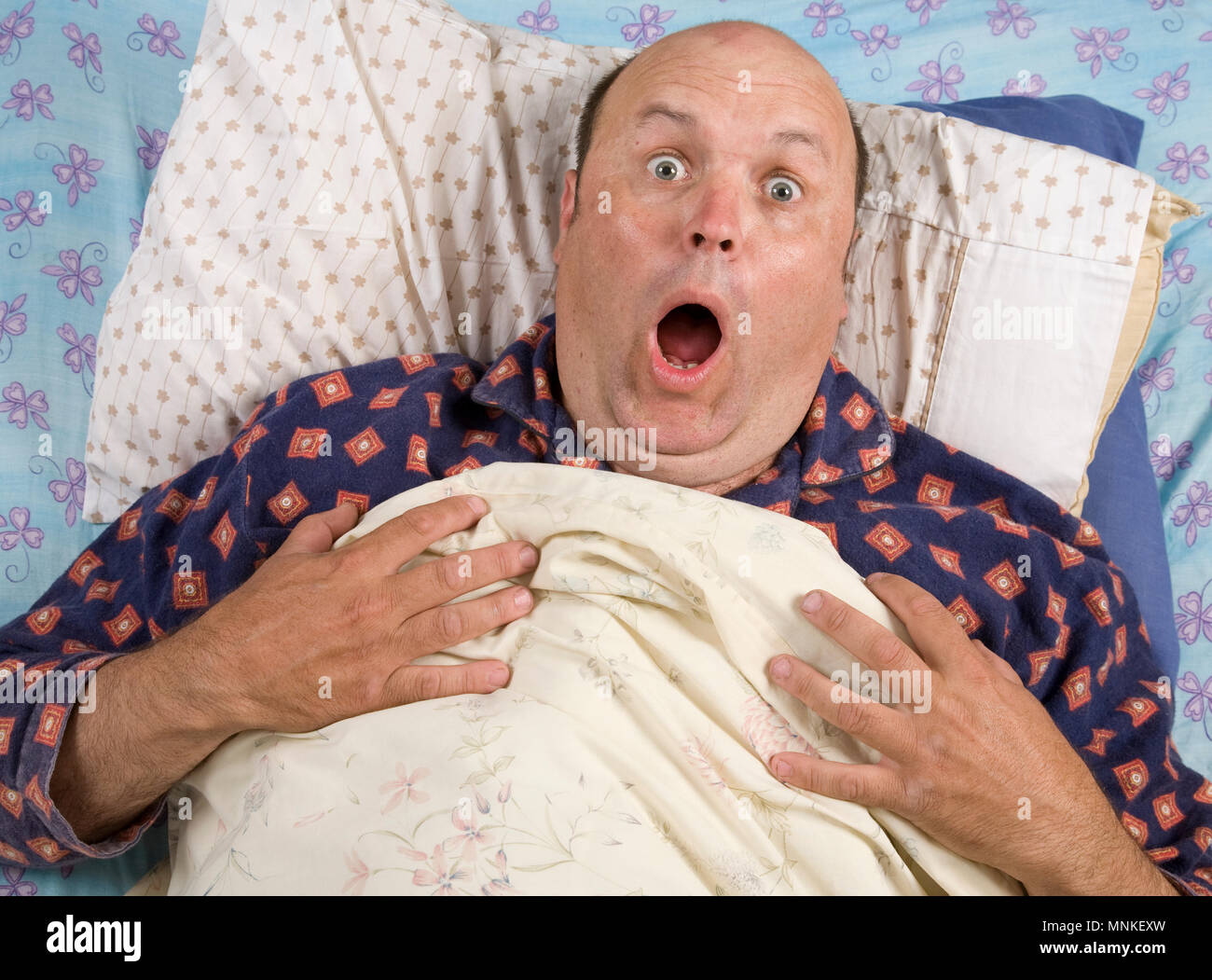 Man sleep mouth open bed hi-res stock photography and images - Alamy