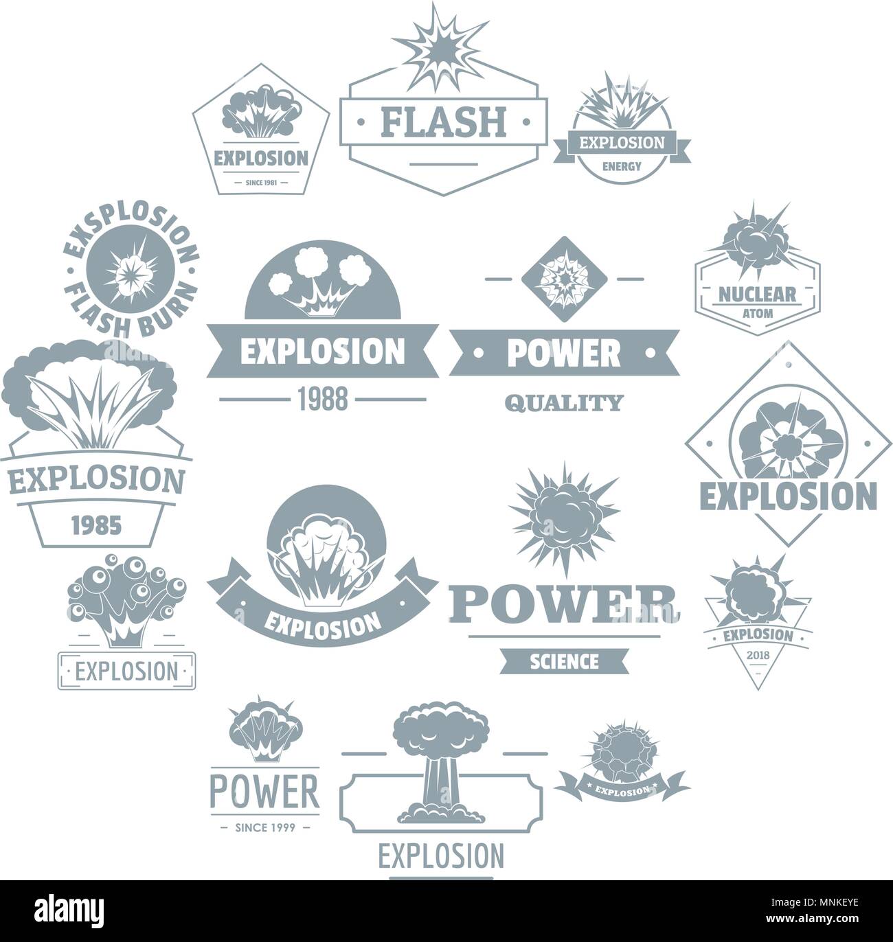 Explosion power logo icons set, simple style Stock Vector Image & Art ...