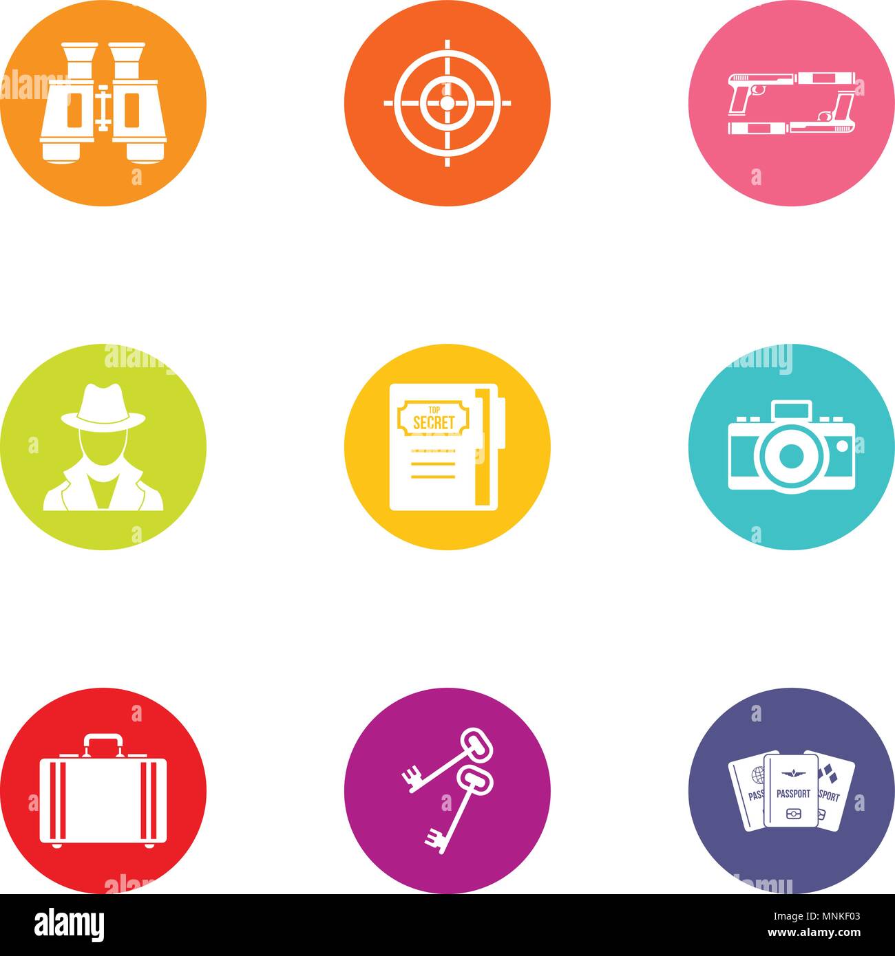Spy game icons set, flat style Stock Vector Image & Art - Alamy