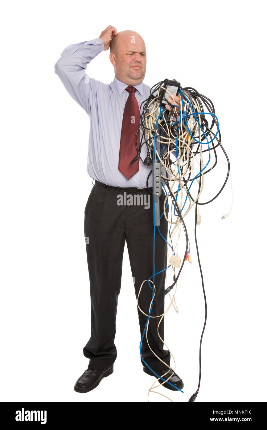 Office worker scratching head Cut Out Stock Images & Pictures - Alamy