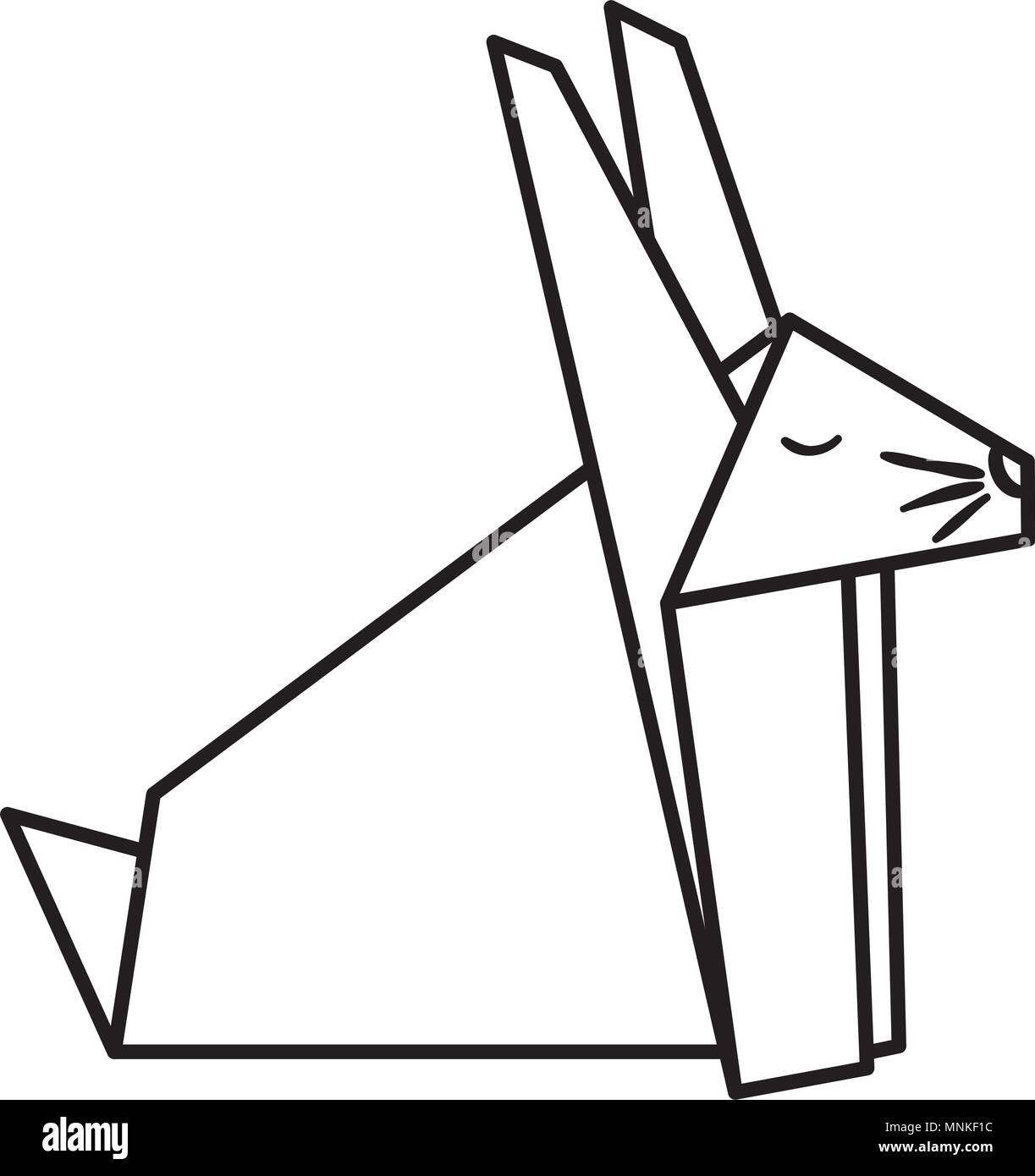 cute rabbit origami paper animal Stock Vector Image & Art - Alamy