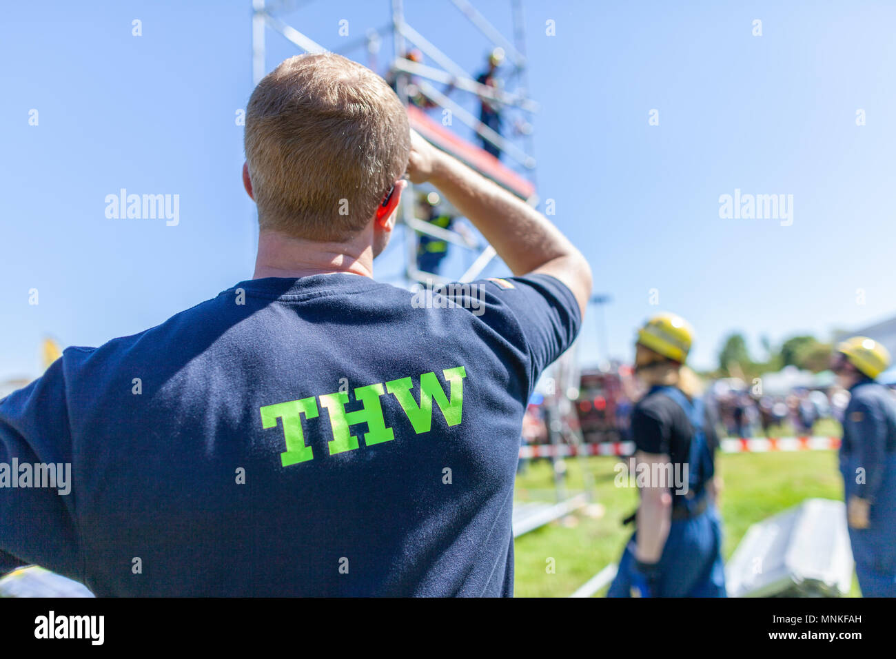 Delmenhorst / Germany - May 6, 2018: German technical emergency service ...