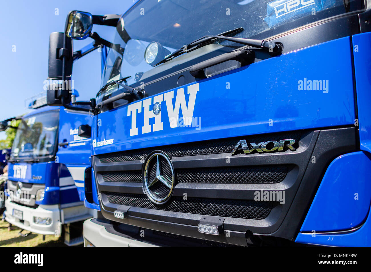 Delmenhorst / Germany - May 6, 2018: German technical emergency service ...