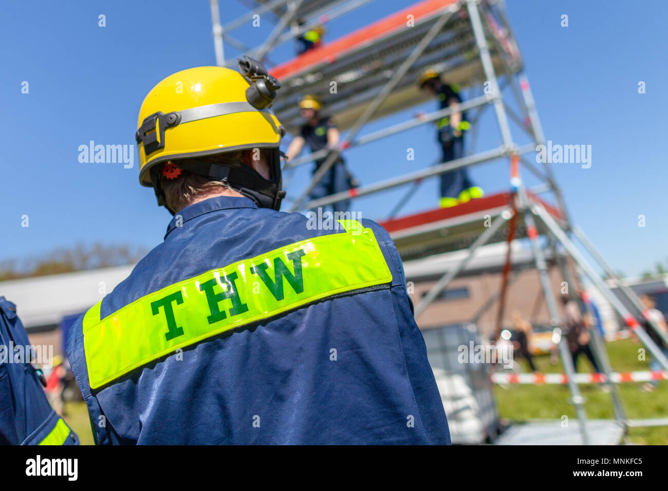 Delmenhorst / Germany - May 6, 2018: German technical emergency service ...
