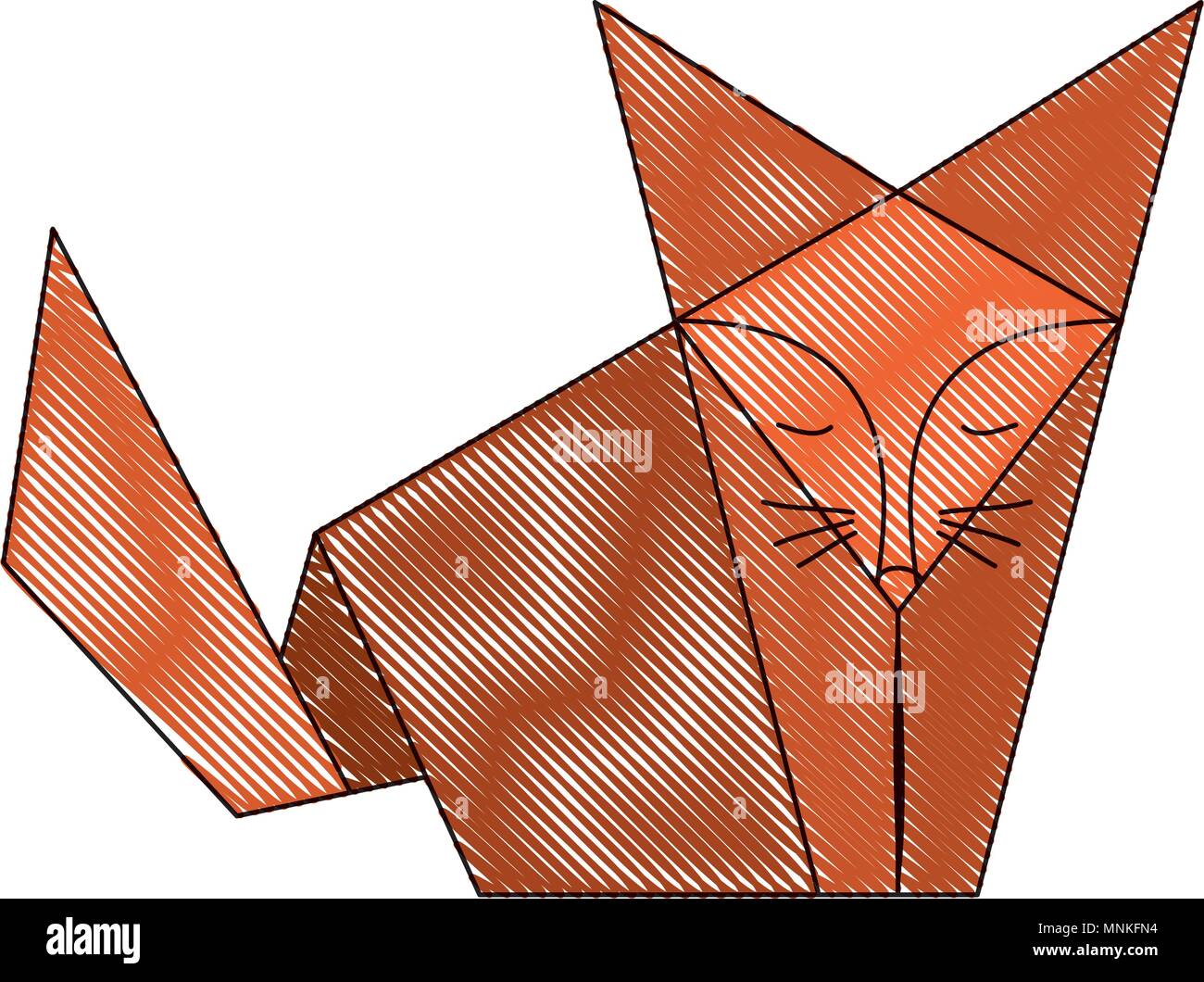 fox origami paper animal Stock Vector Image & Art - Alamy