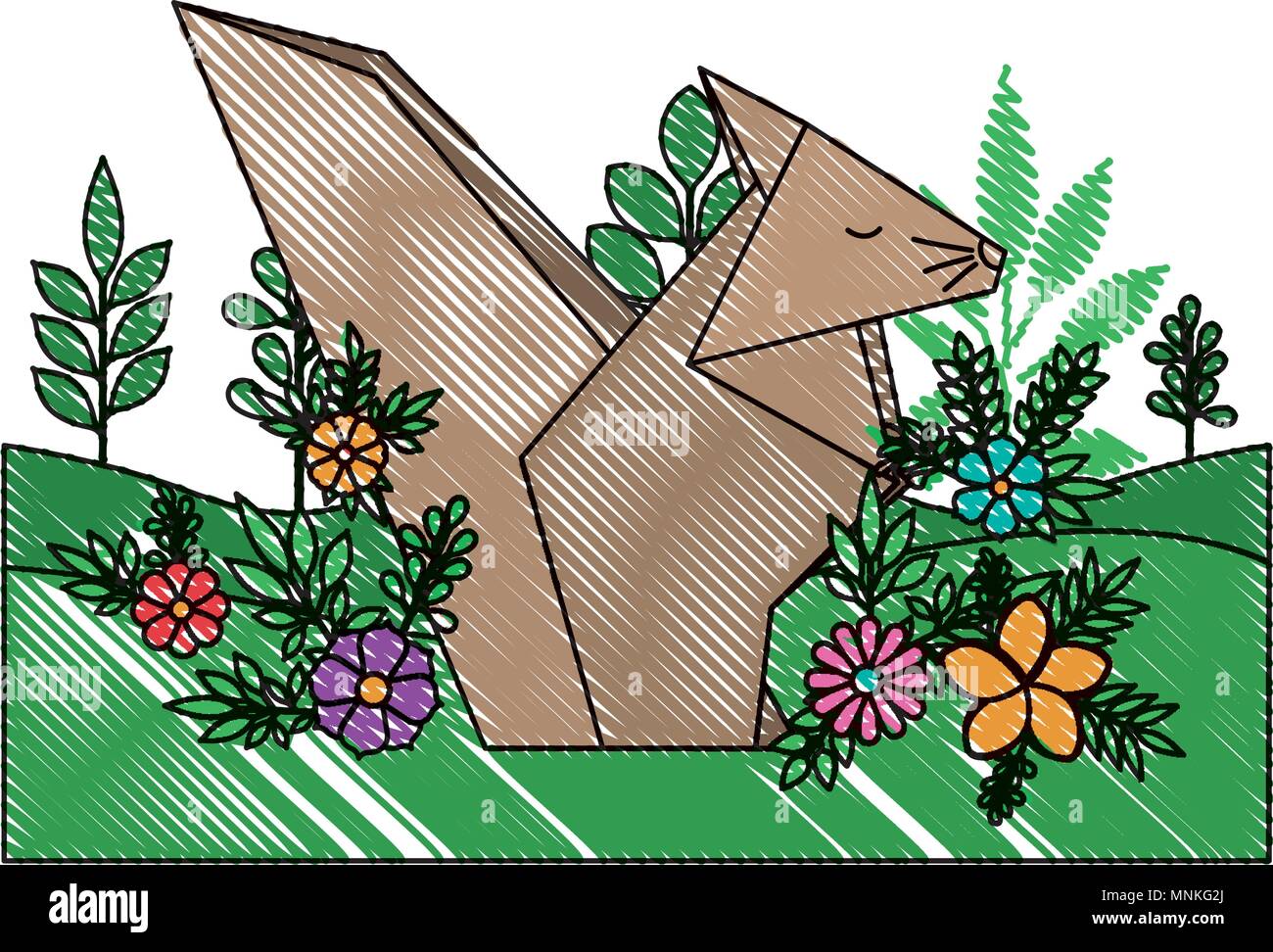 Chipmunk garden Stock Vector Images - Alamy