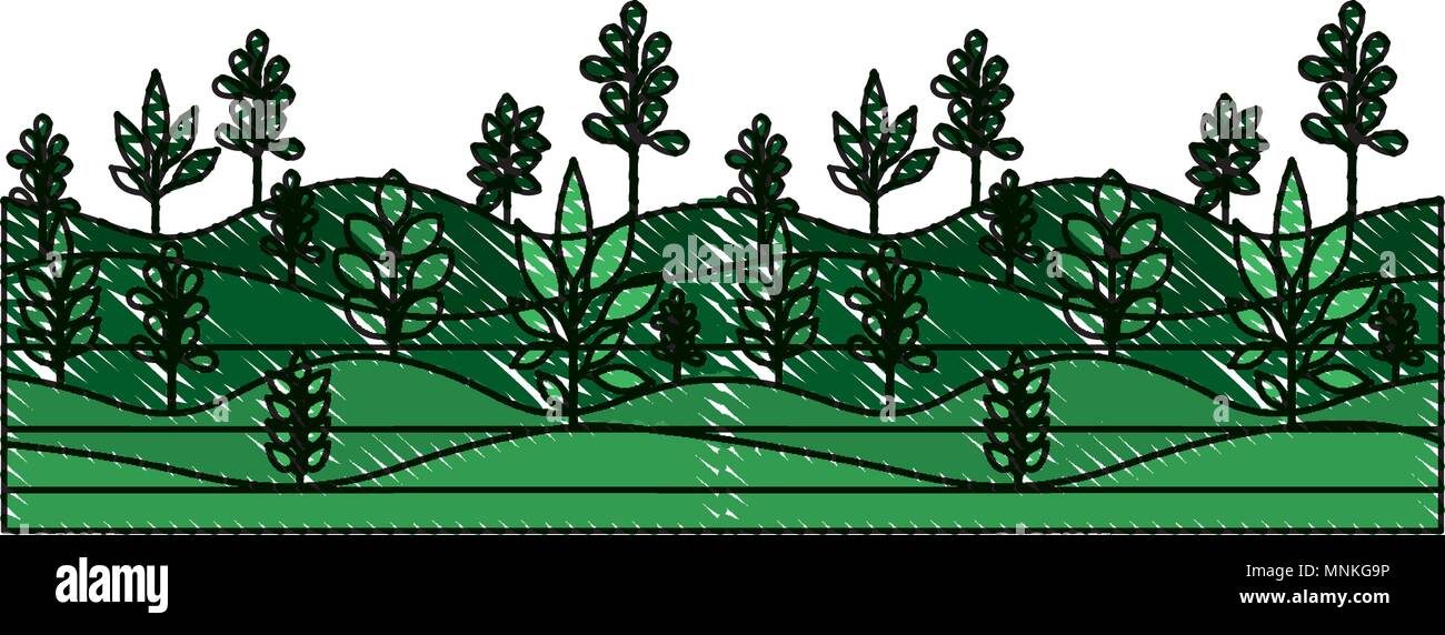 field landscape natural scene Stock Vector Image & Art - Alamy
