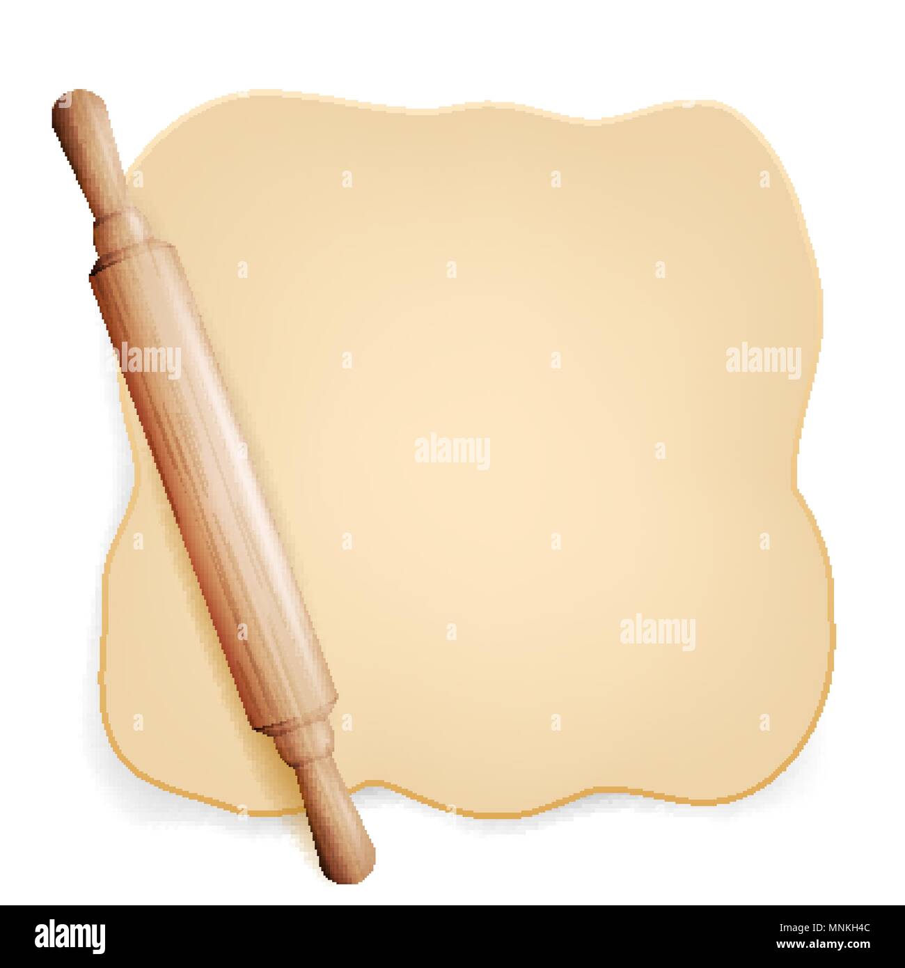Dough Vector. Rolling Pin. Dough For Pizza Or Bread. Brochure Element ...