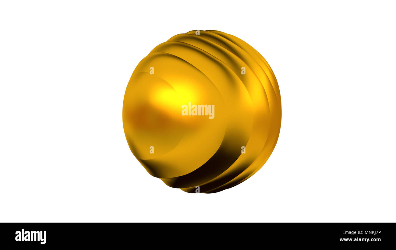 Golden Sphere with many Curved and Vertical Waves on Its Surface Stock ...