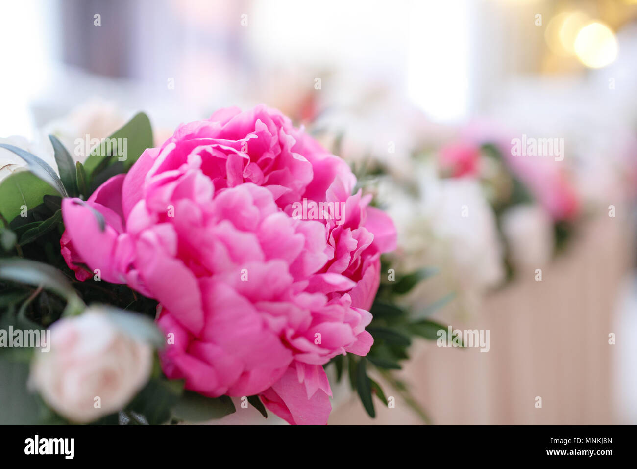 Luxury wedding reception in restaurant. stylish decor and adorning ...