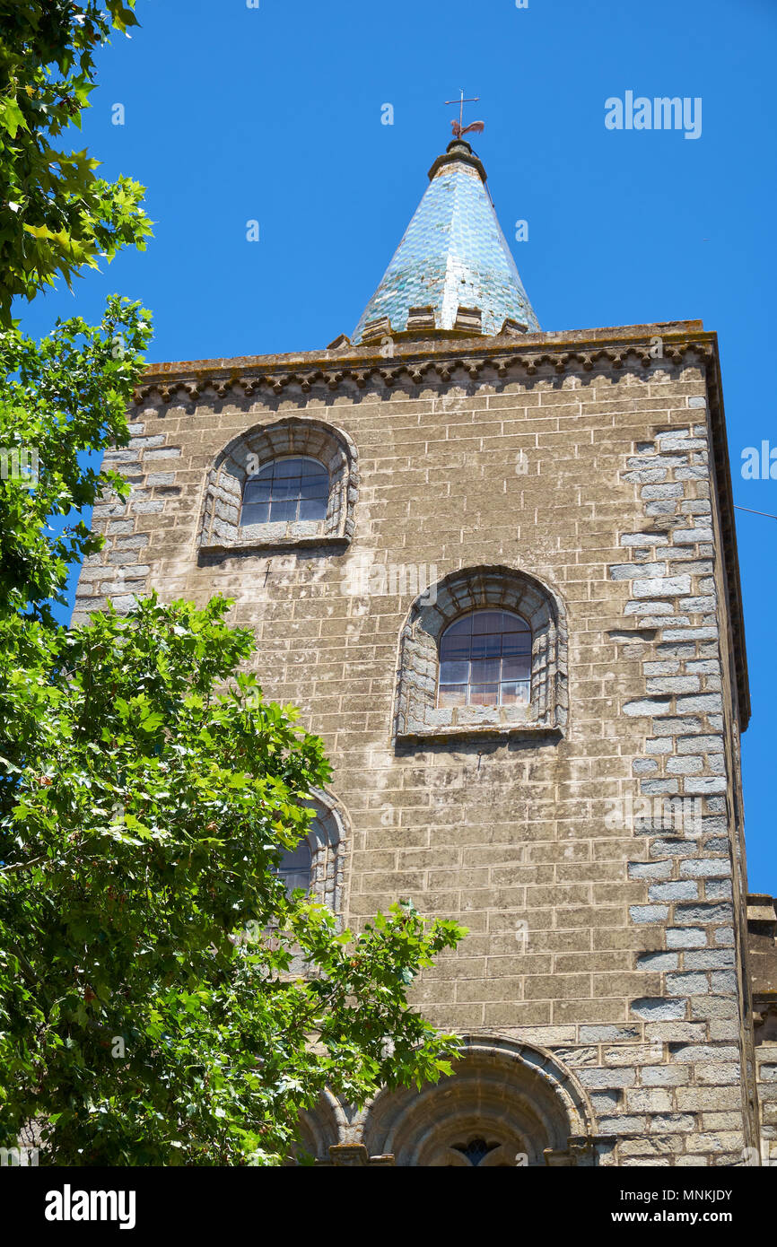 One of the two massive Gothic tower built with rose granite flanking ...