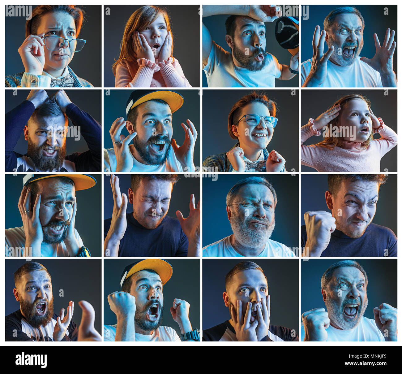 Collage about emotions of football fans watching soccer on tv Stock ...